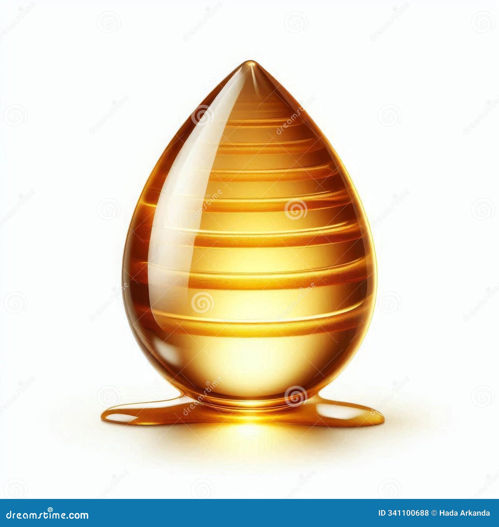 A Drop of Honey Glistening on White Background, Capturing Its Rich ...
