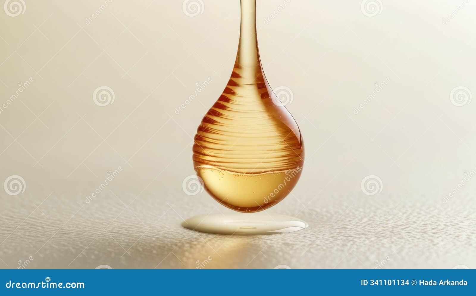 A Drop of Honey Glistening on White Background, Capturing Its Rich ...