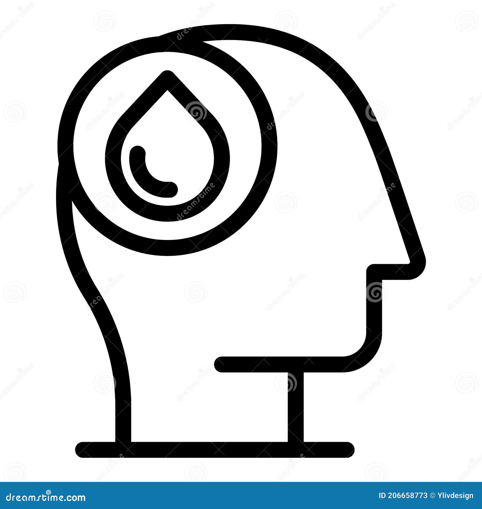 Drop Human Head Icon, Outline Style Stock Illustration - Illustration ...