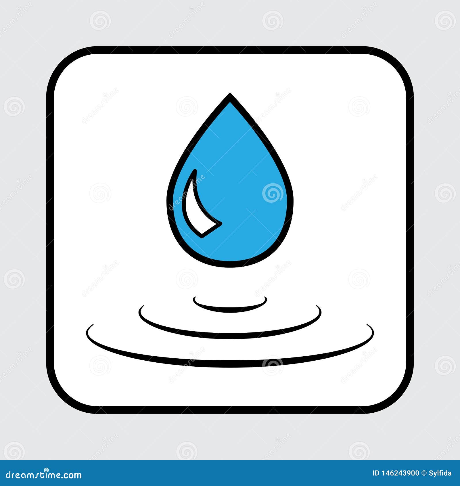 Drop Icon. Blue and Black Colors Stock Illustration - Illustration of ...