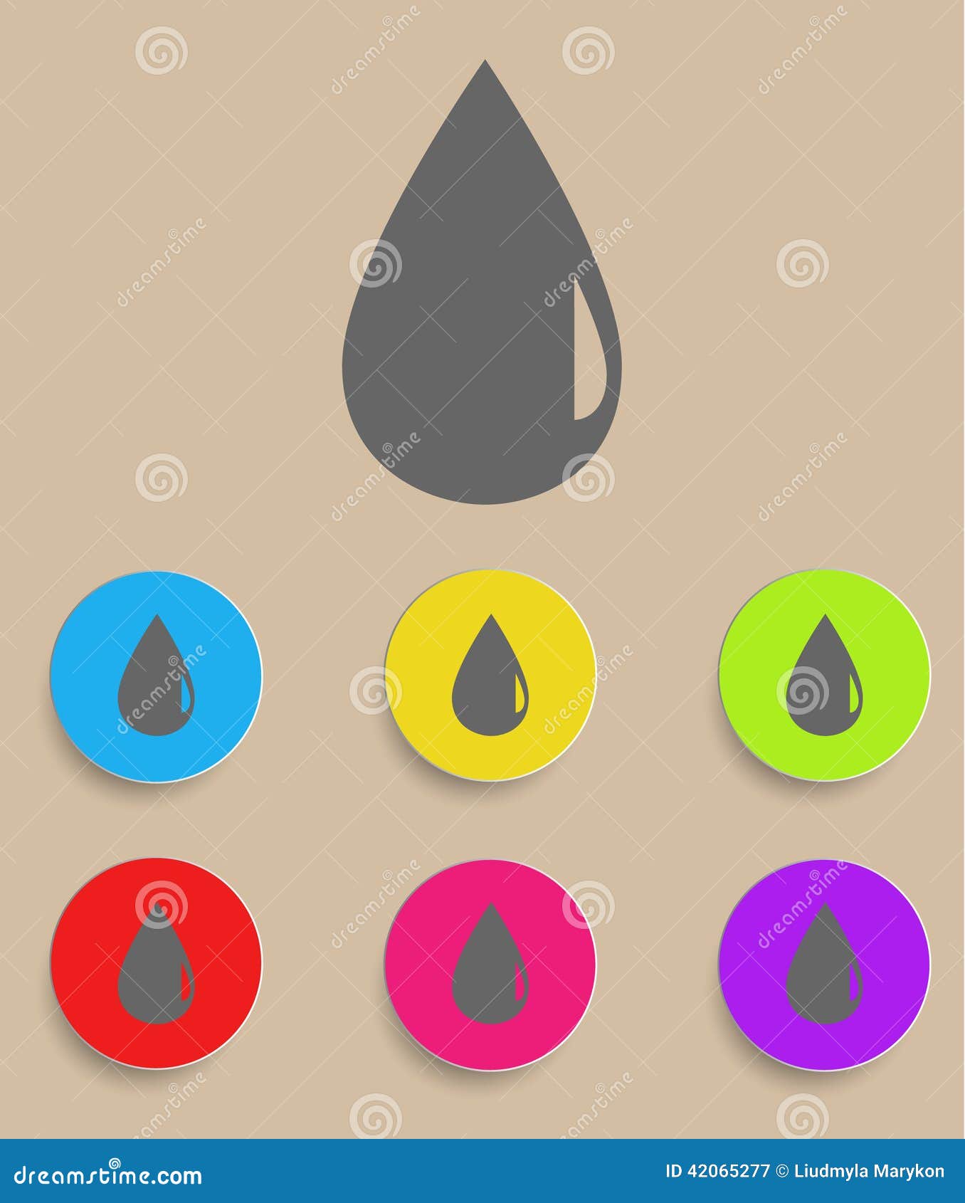 Drop Icon with Color Variations, Vector Stock Vector - Illustration of ...