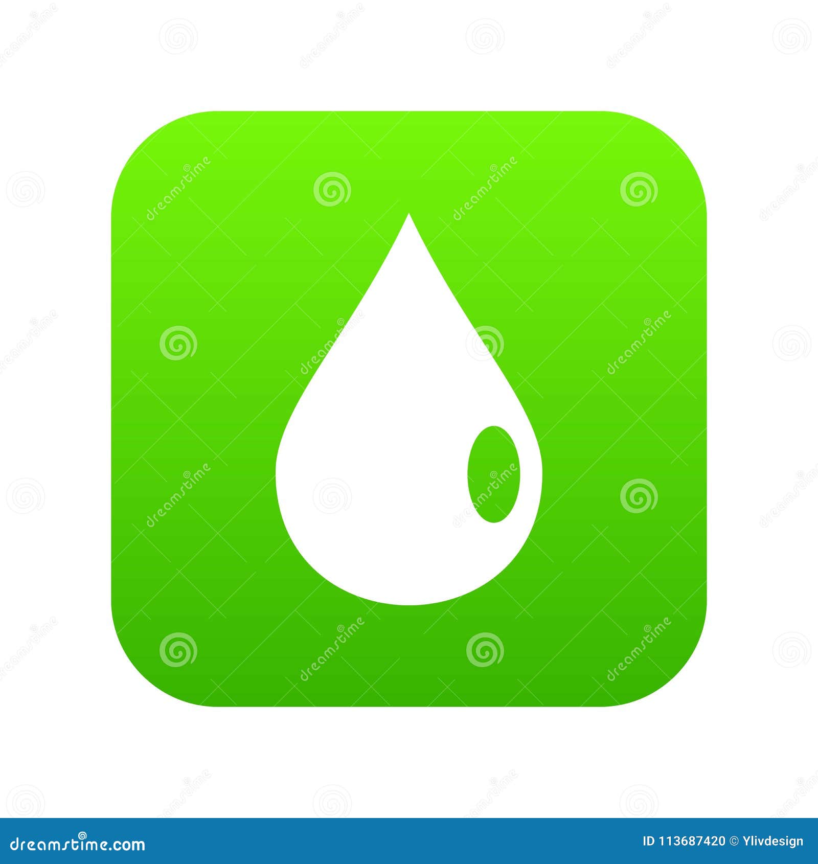 Drop icon digital green stock vector. Illustration of clean - 113687420