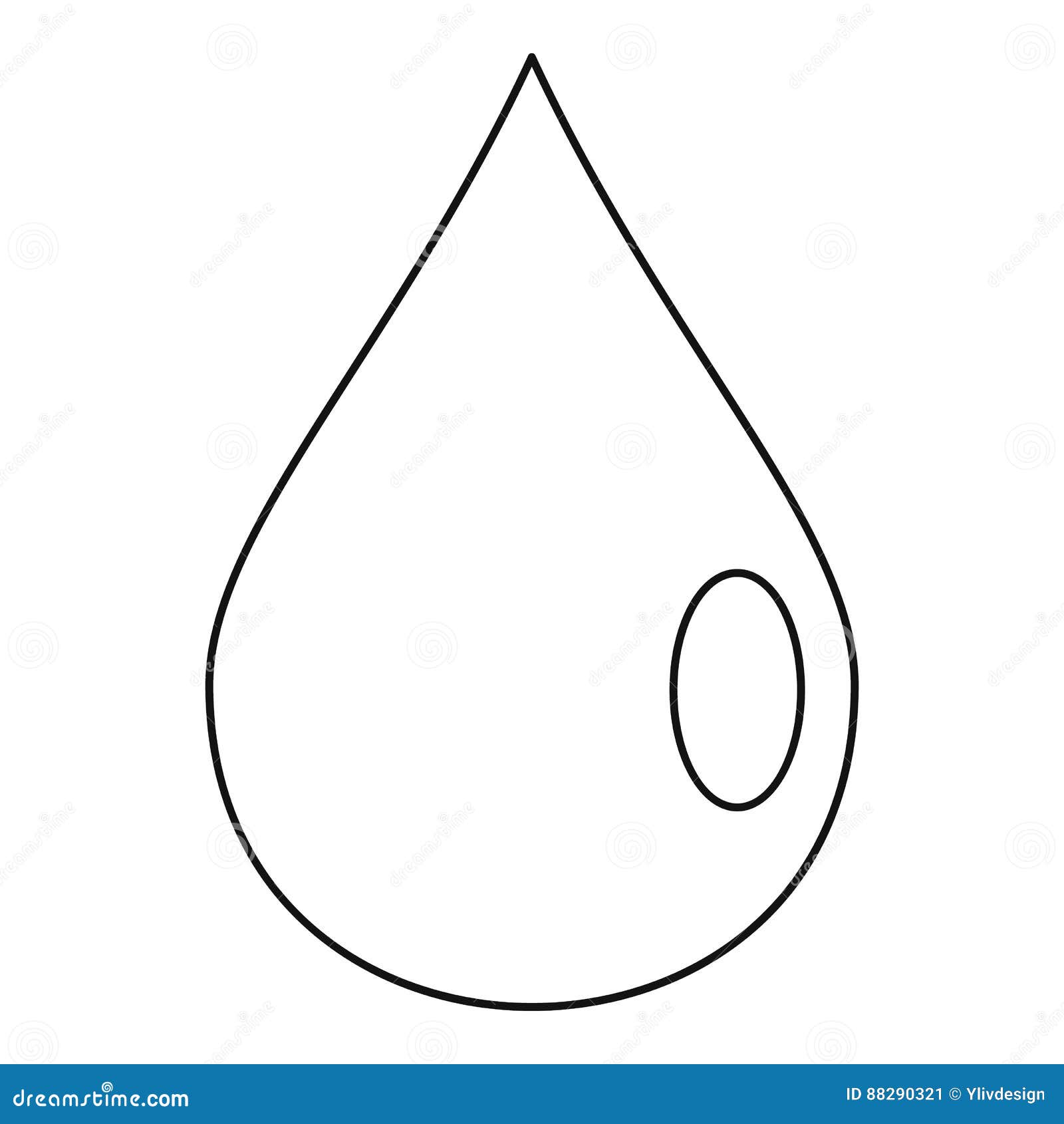 Drop icon, outline style stock vector. Illustration of icon - 88290321