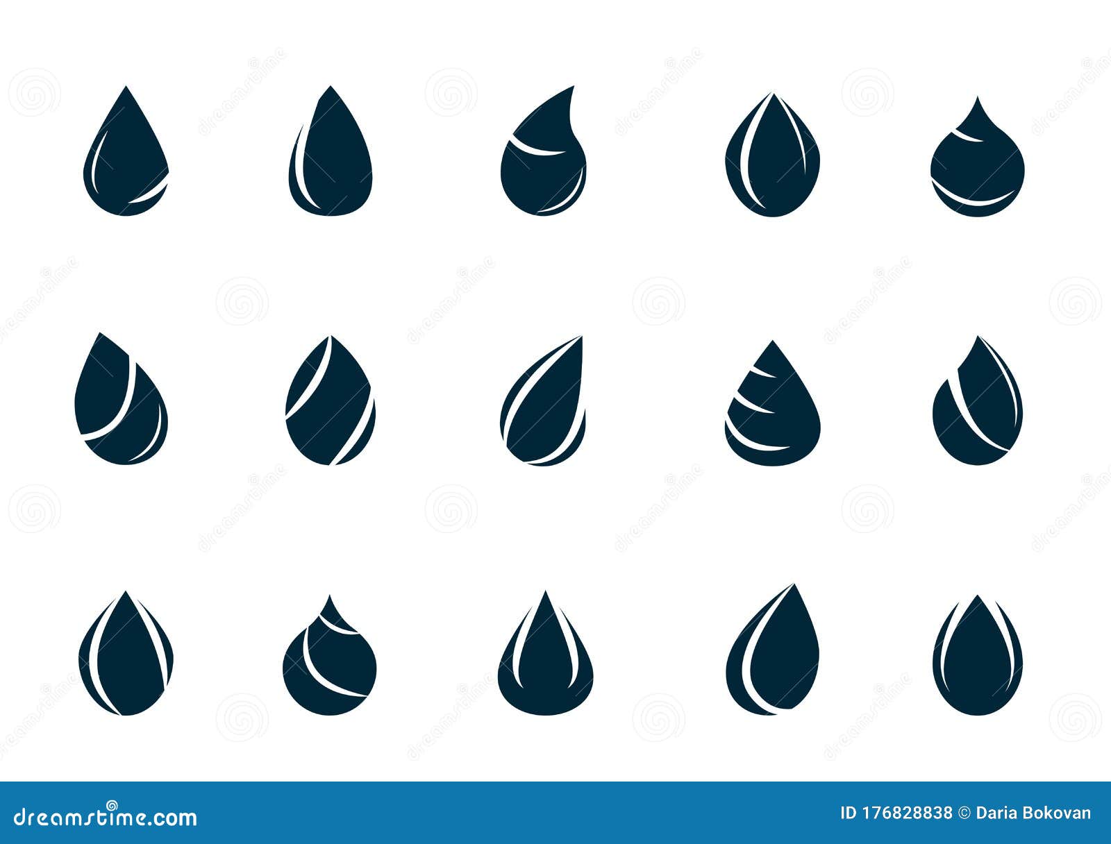 Drop icon set stock illustration. Illustration of shiny - 176828838