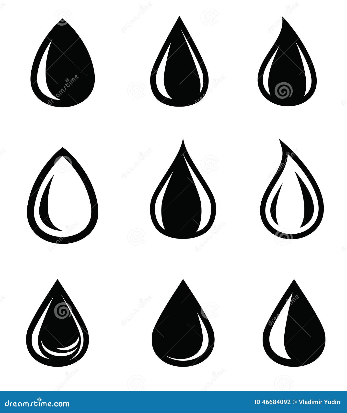 Drop icons stock vector. Illustration of shape, white - 46684092