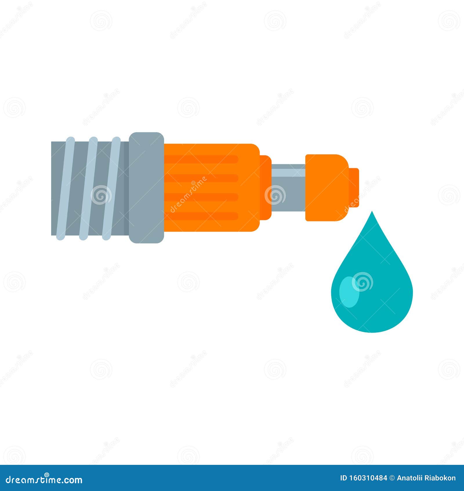 Drop Irrigation Pipe Icon, Flat Style Stock Vector - Illustration of ...