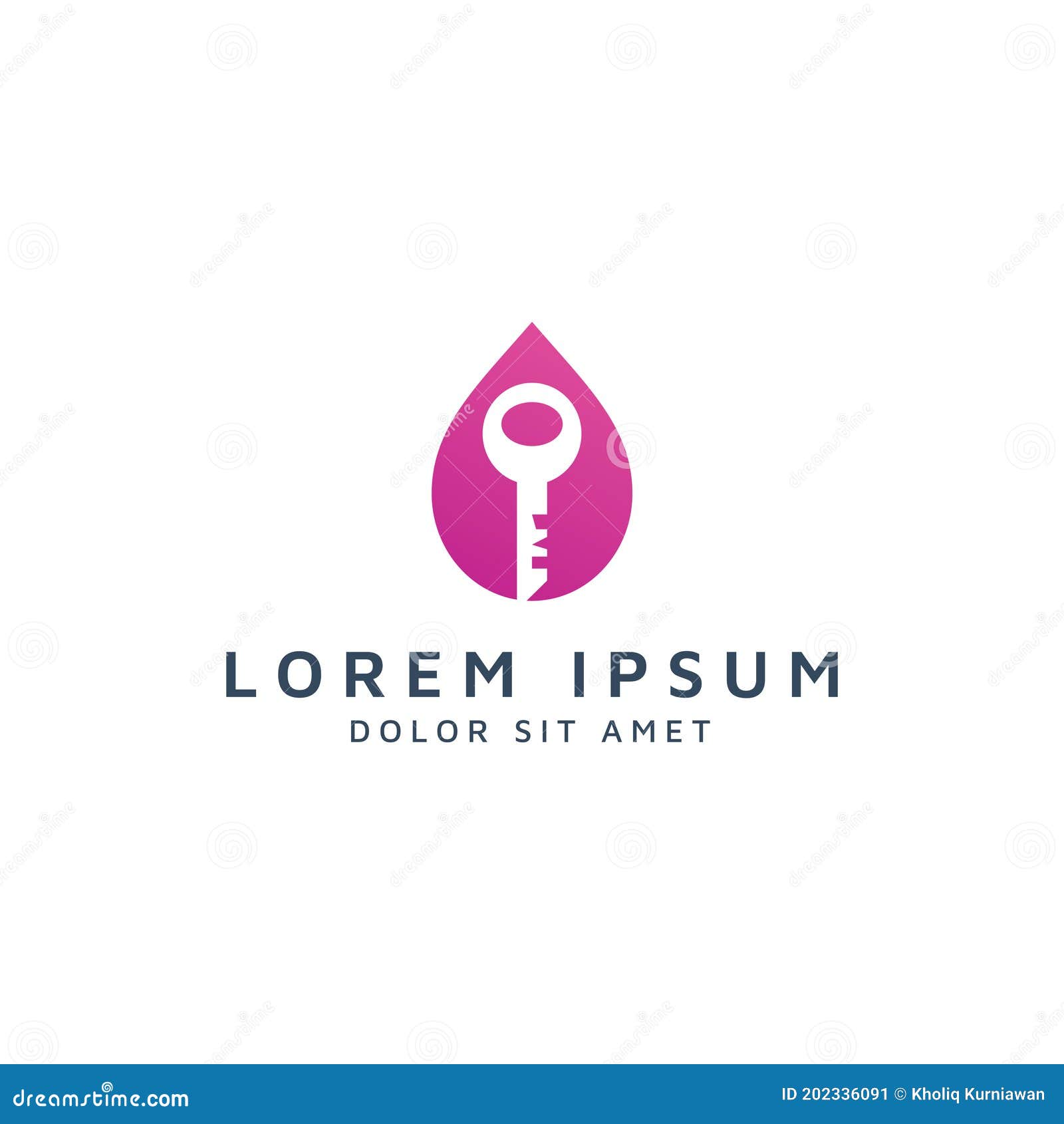 Drop and Key Negative Space Logo Design Stock Vector - Illustration of ...