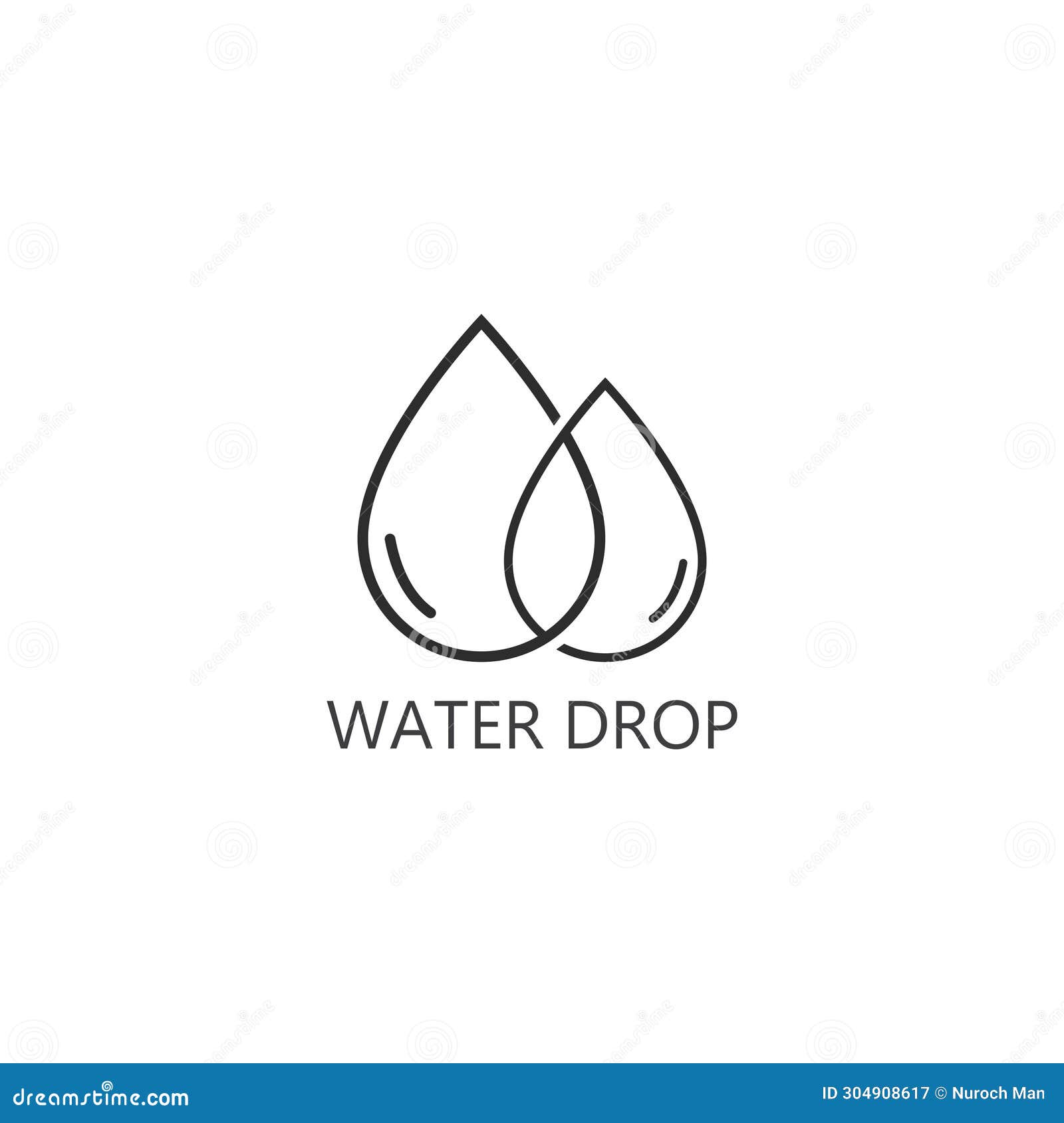 Drop Line Icon Water Drop Logo Vector Stock Illustration - Illustration ...