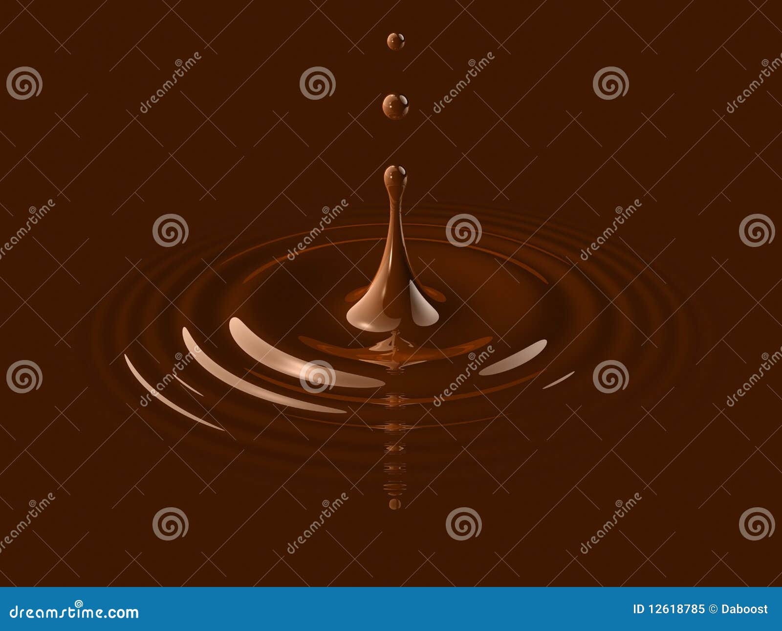 Drop of Liquid Chocolate and Ripple Stock Illustration - Illustration ...