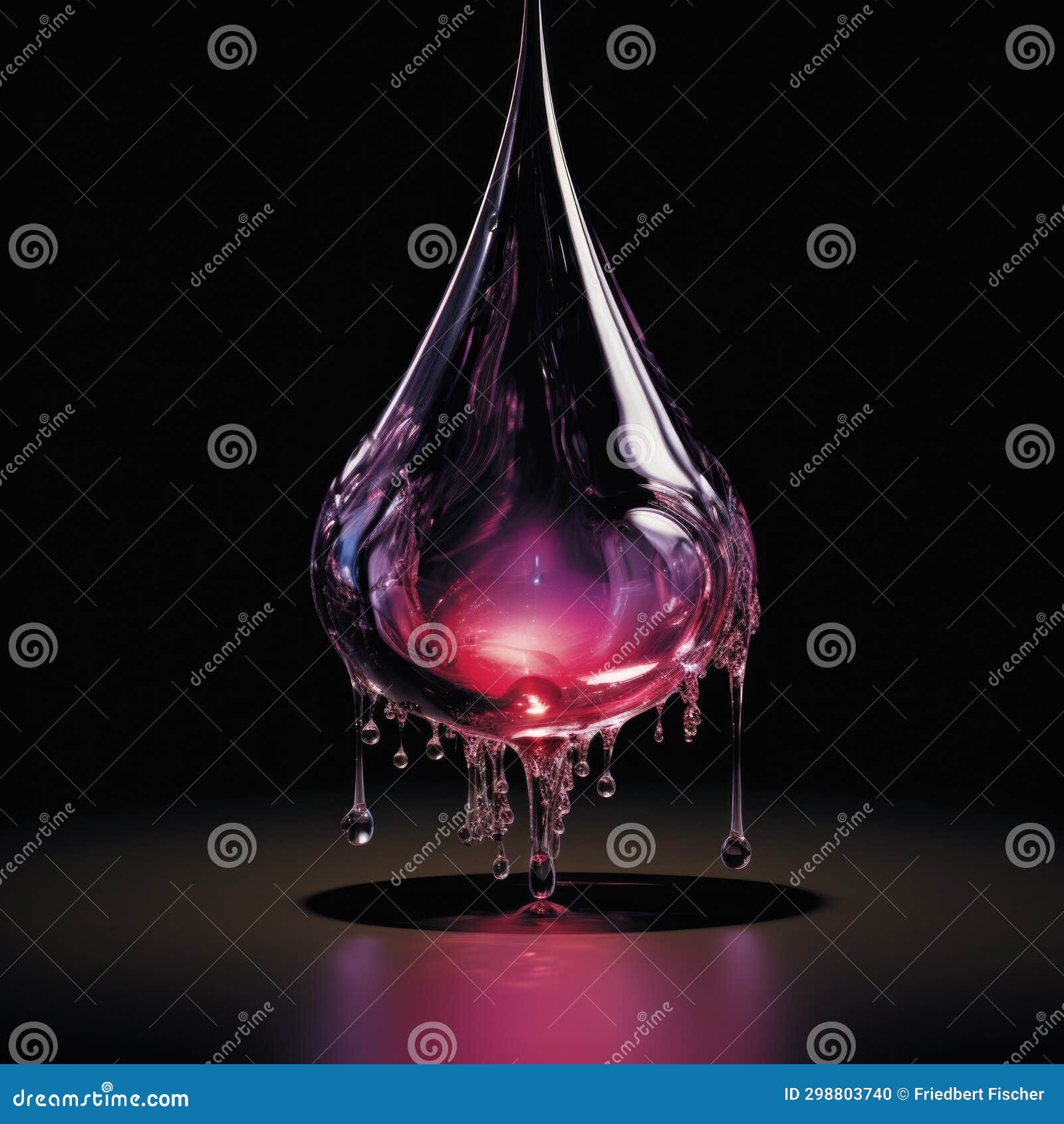 A Drop of Liquid that is Dripping Down Stock Photo - Image of purple ...