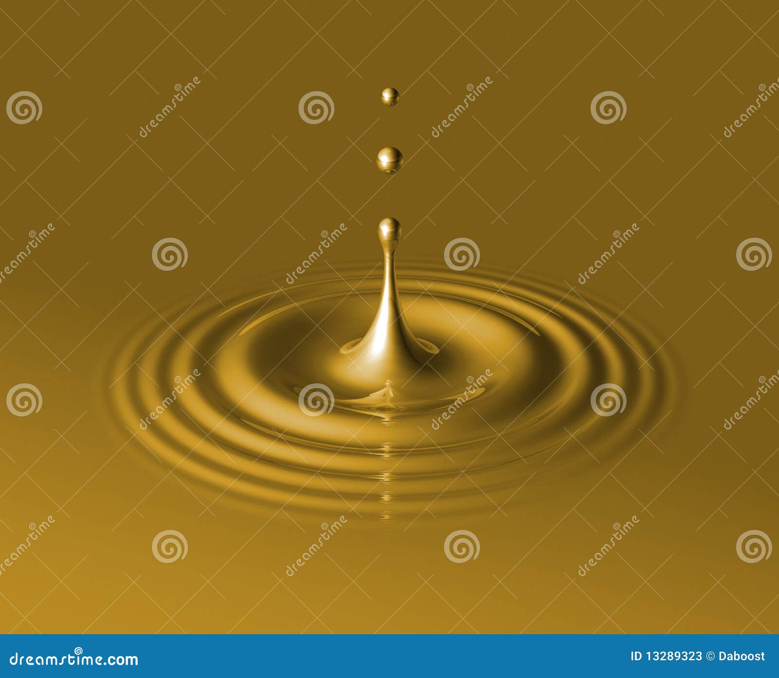 Drop of Liquid Gold and Ripple Stock Illustration - Illustration of ...