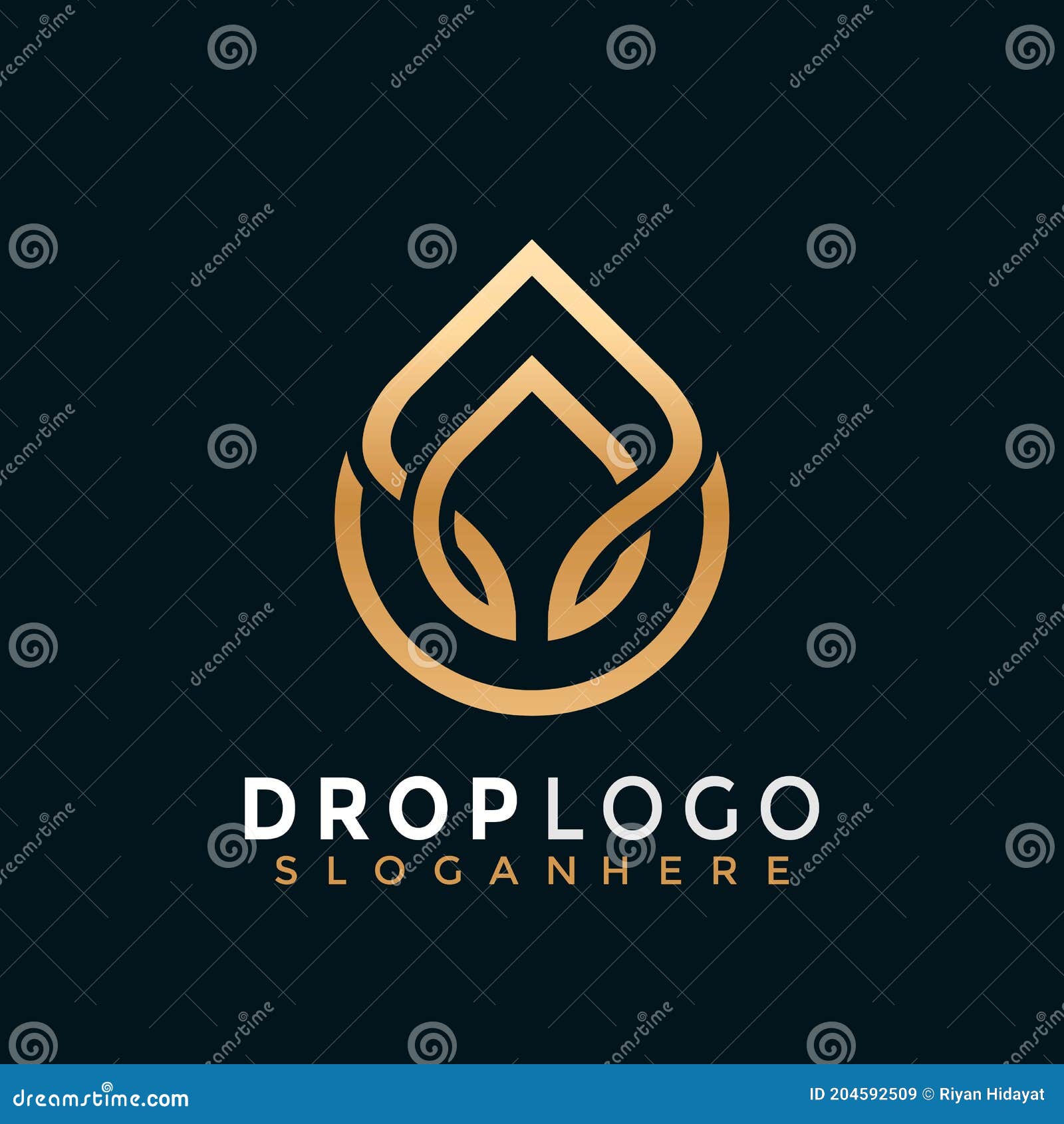 Drop Logo, Gold Drop Olive Creative Modern Logos Design Vector Stock ...