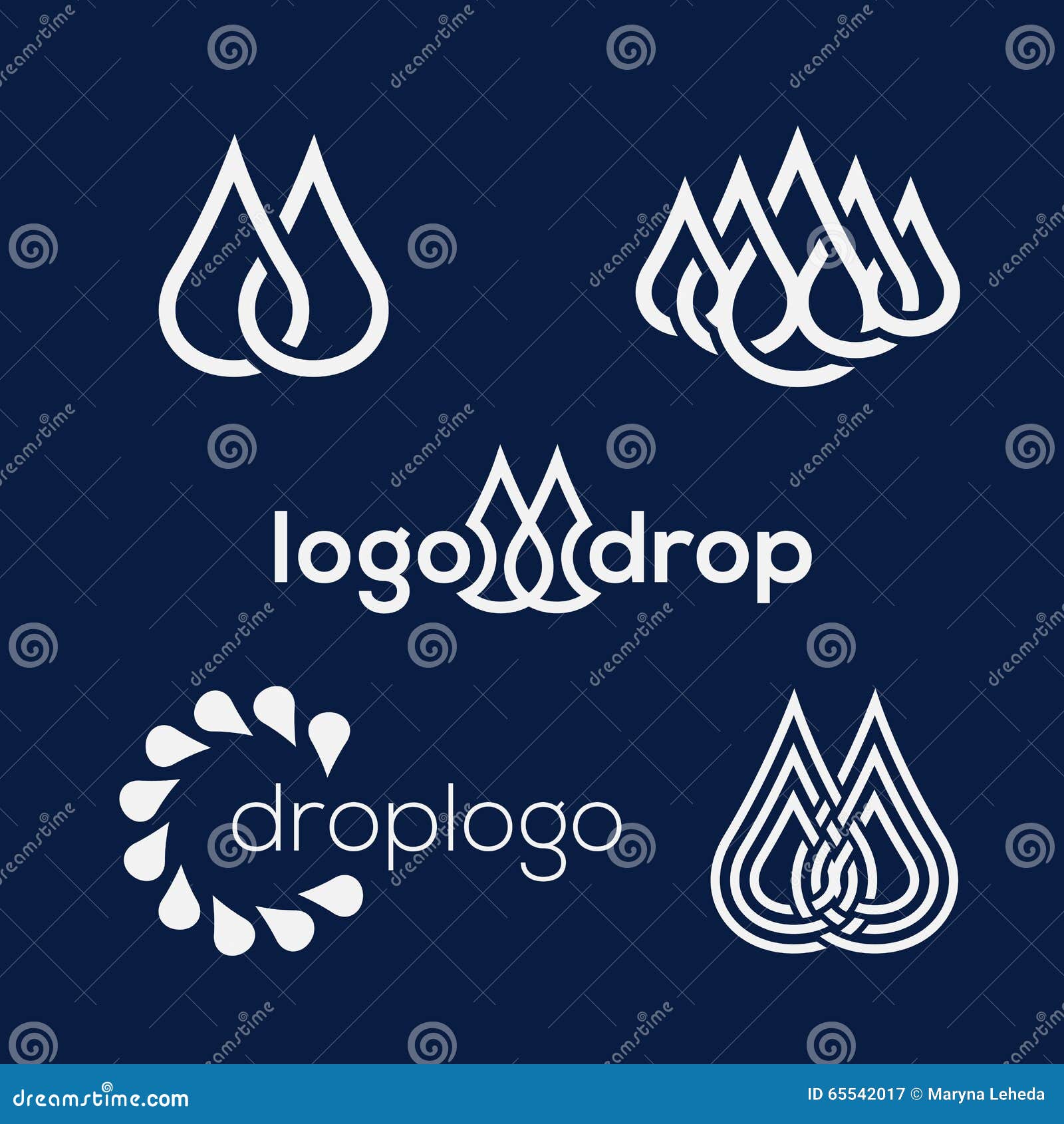 Drop logo set stock vector. Illustration of logo, simple - 65542017