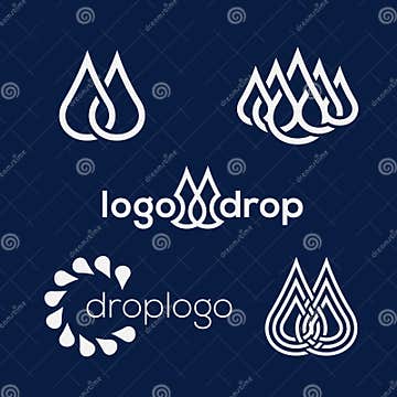 Drop logo set stock vector. Illustration of logo, simple - 65542017
