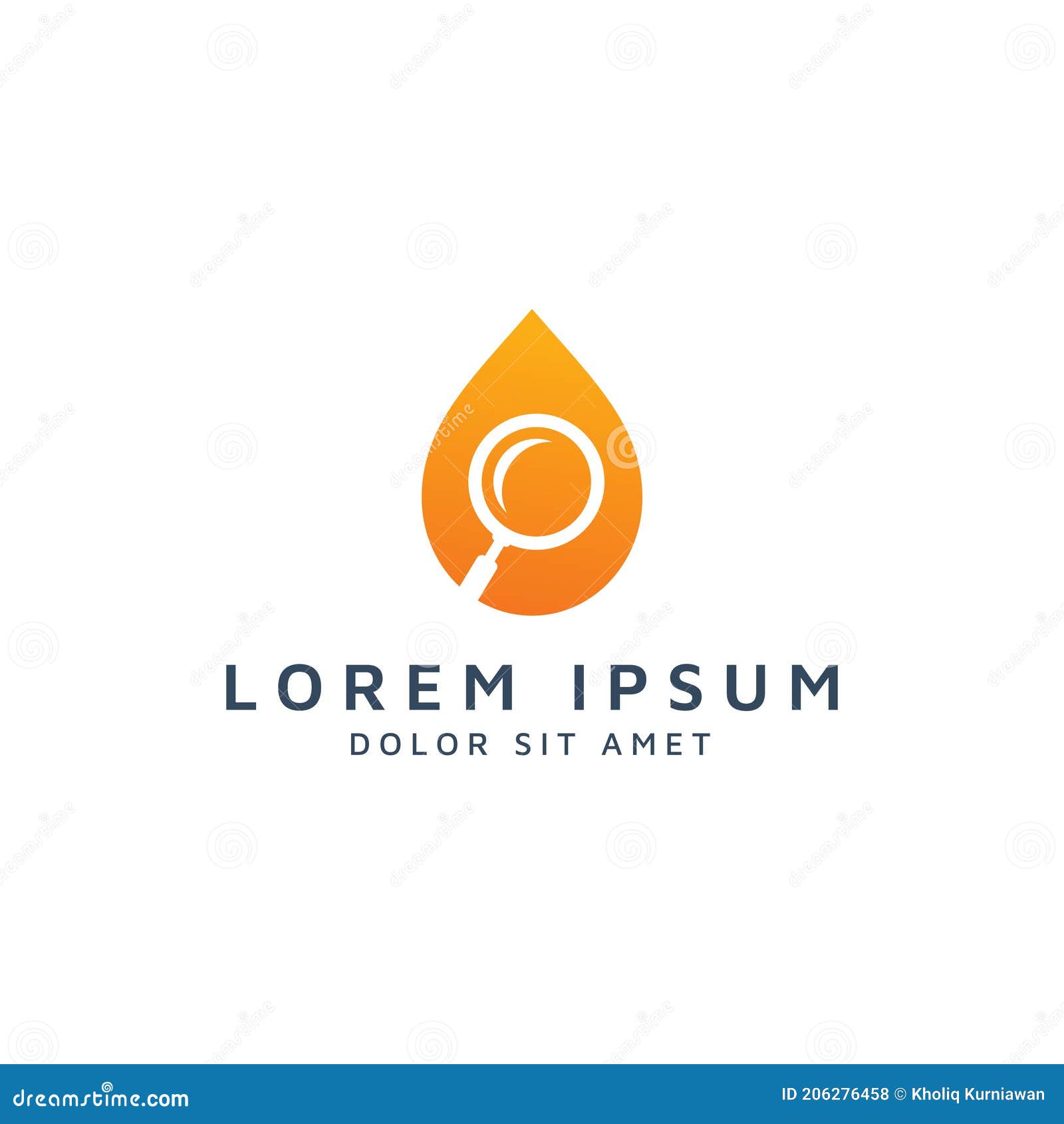 Drop and Magnifying Glass Negative Space Logo Design Stock Vector ...