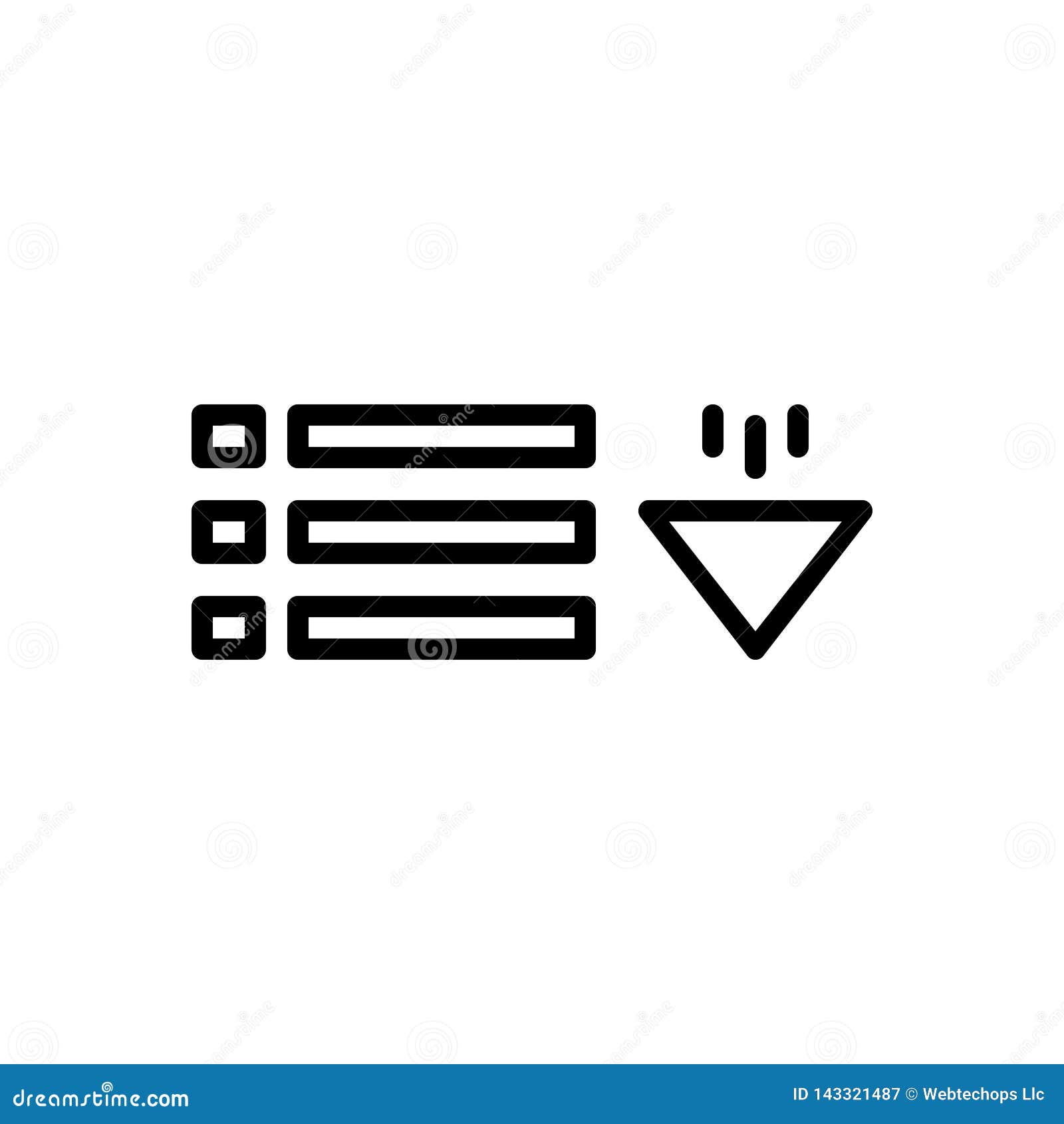 Black Line Icon for Drop Menu, Application and Website Stock Vector ...