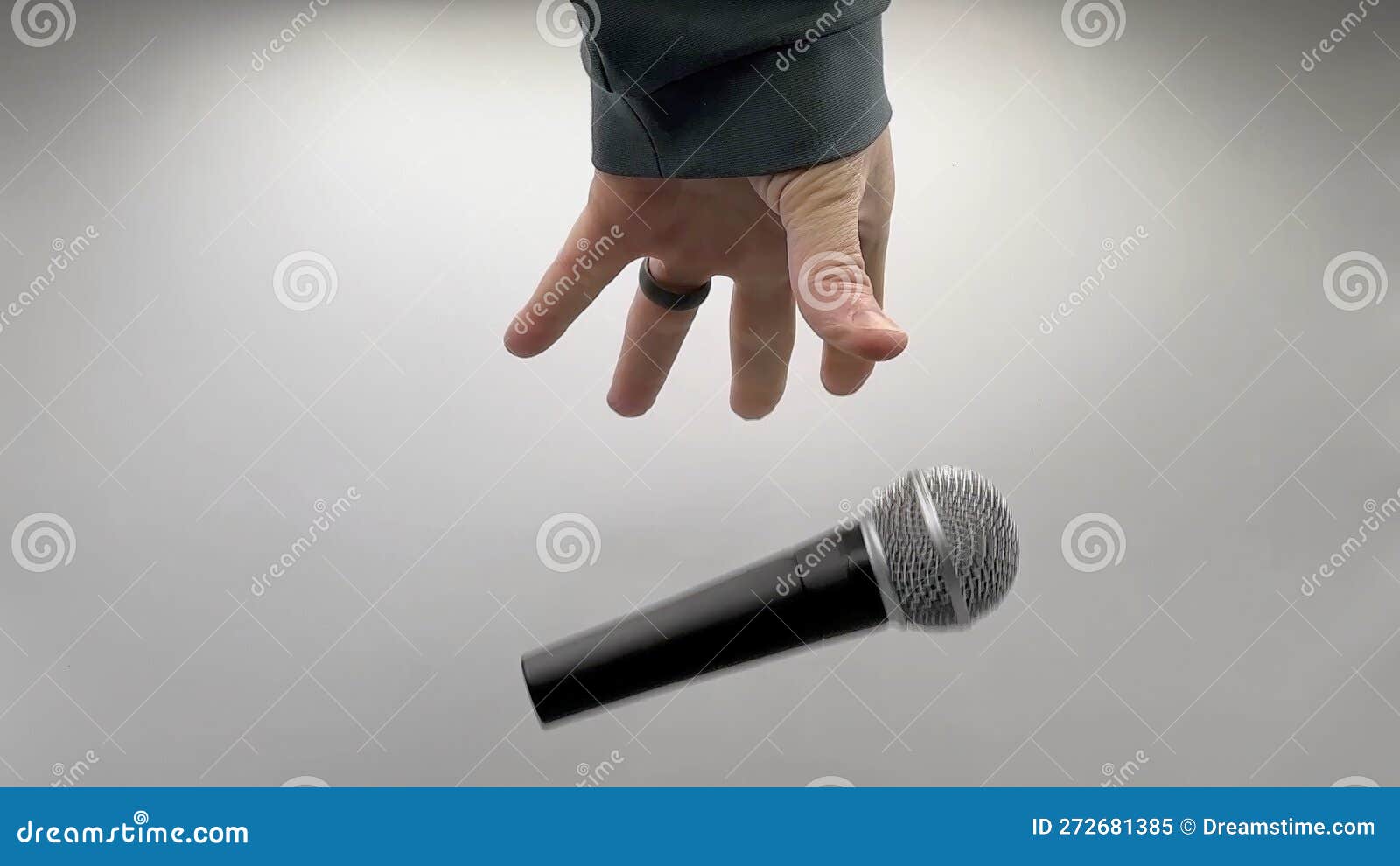 Drop the Mic on Sequence - Male Hand Black Mic Stock Image - Image of ...