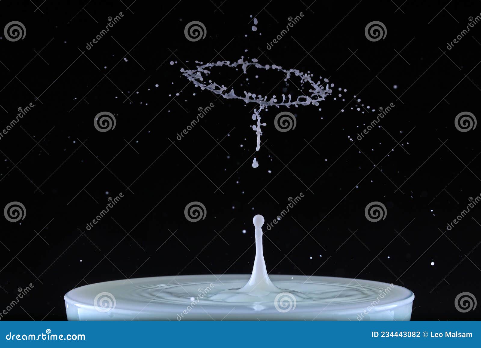 Drop of Milk Falling into the Cup Stock Photo - Image of motion ...