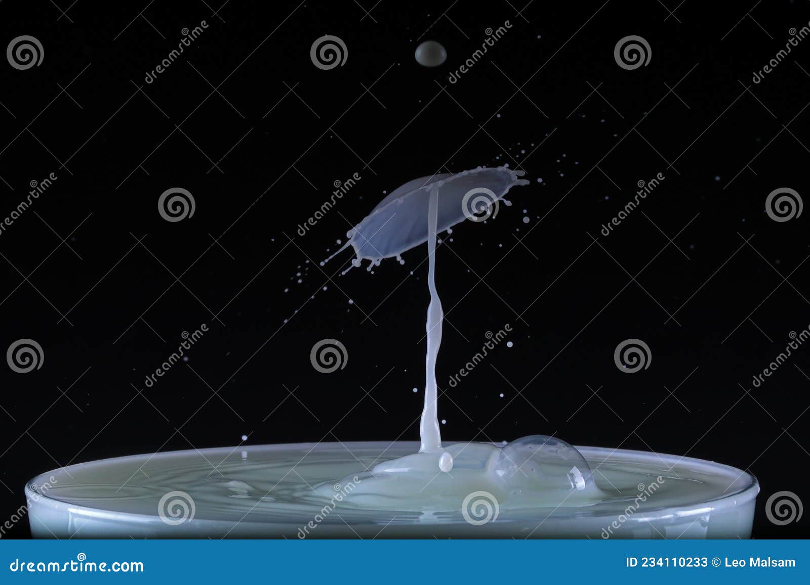 Drop of Milk Falling into the Cup Stock Image - Image of wavy, milk ...