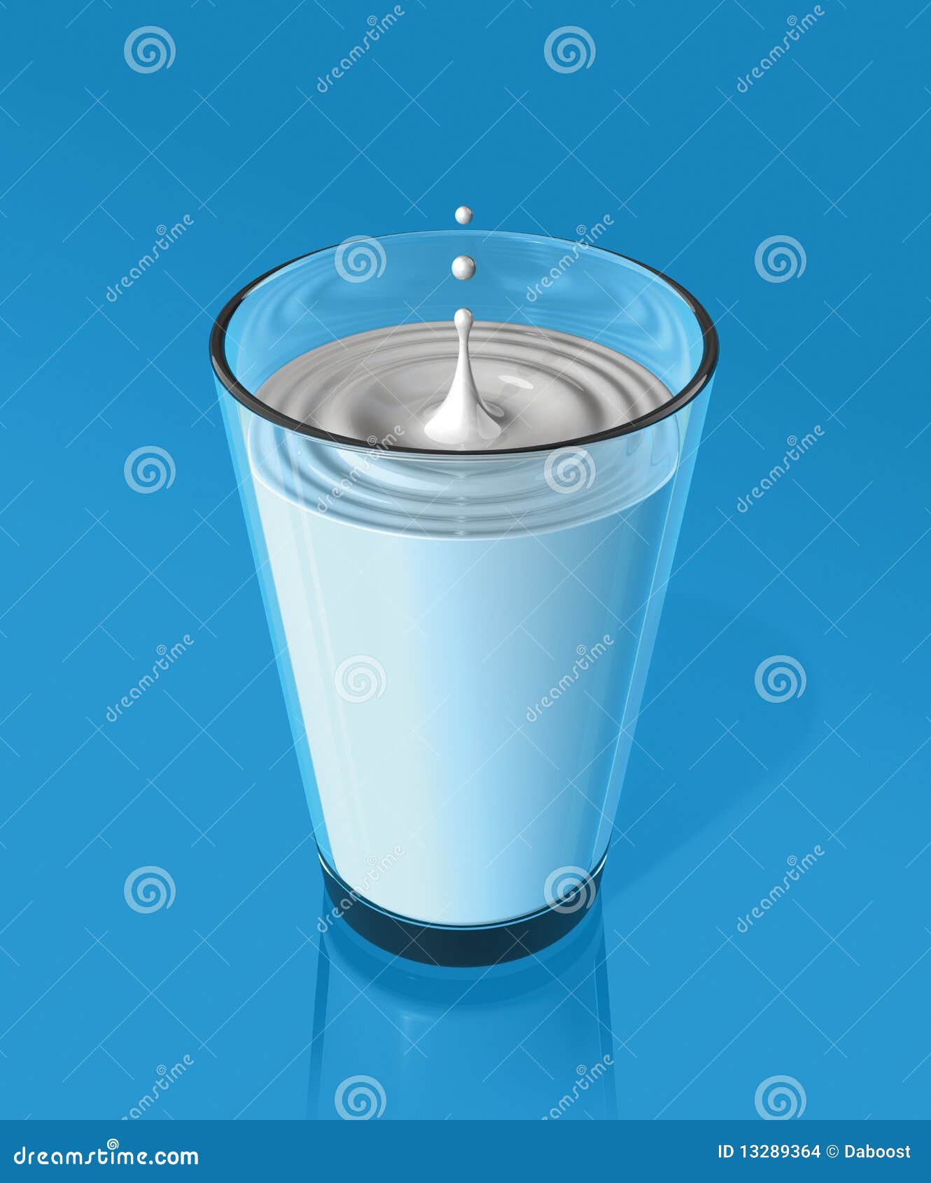 Drop of Milk and Ripple in a Milk Glass Stock Illustration ...