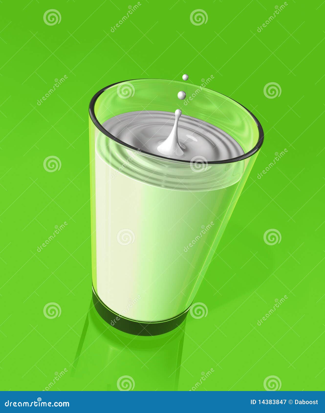 Drop of Milk and Ripple in a Milk Glass Stock Illustration ...