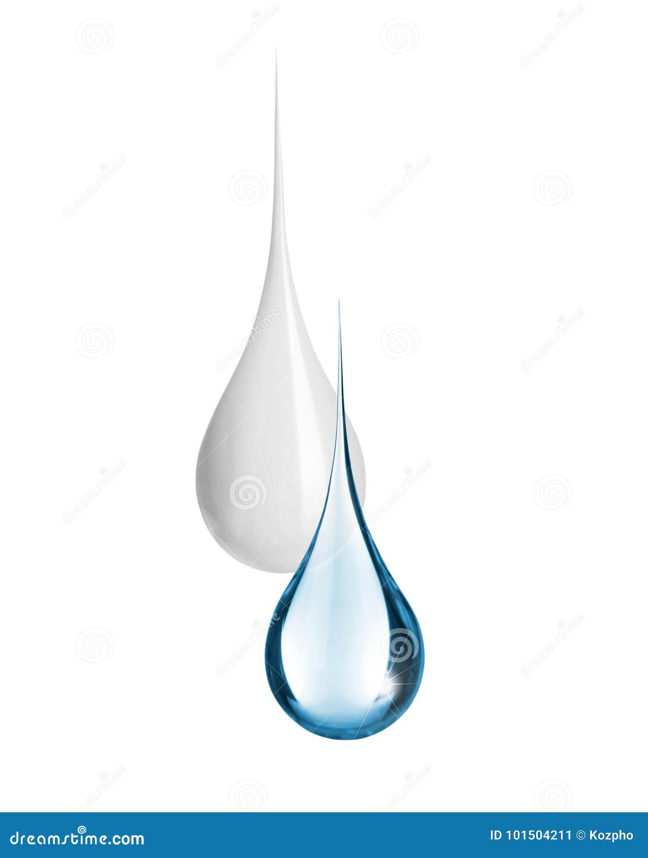 A Drop of Milk with a Drop of Water, Isolated on White Stock Image ...