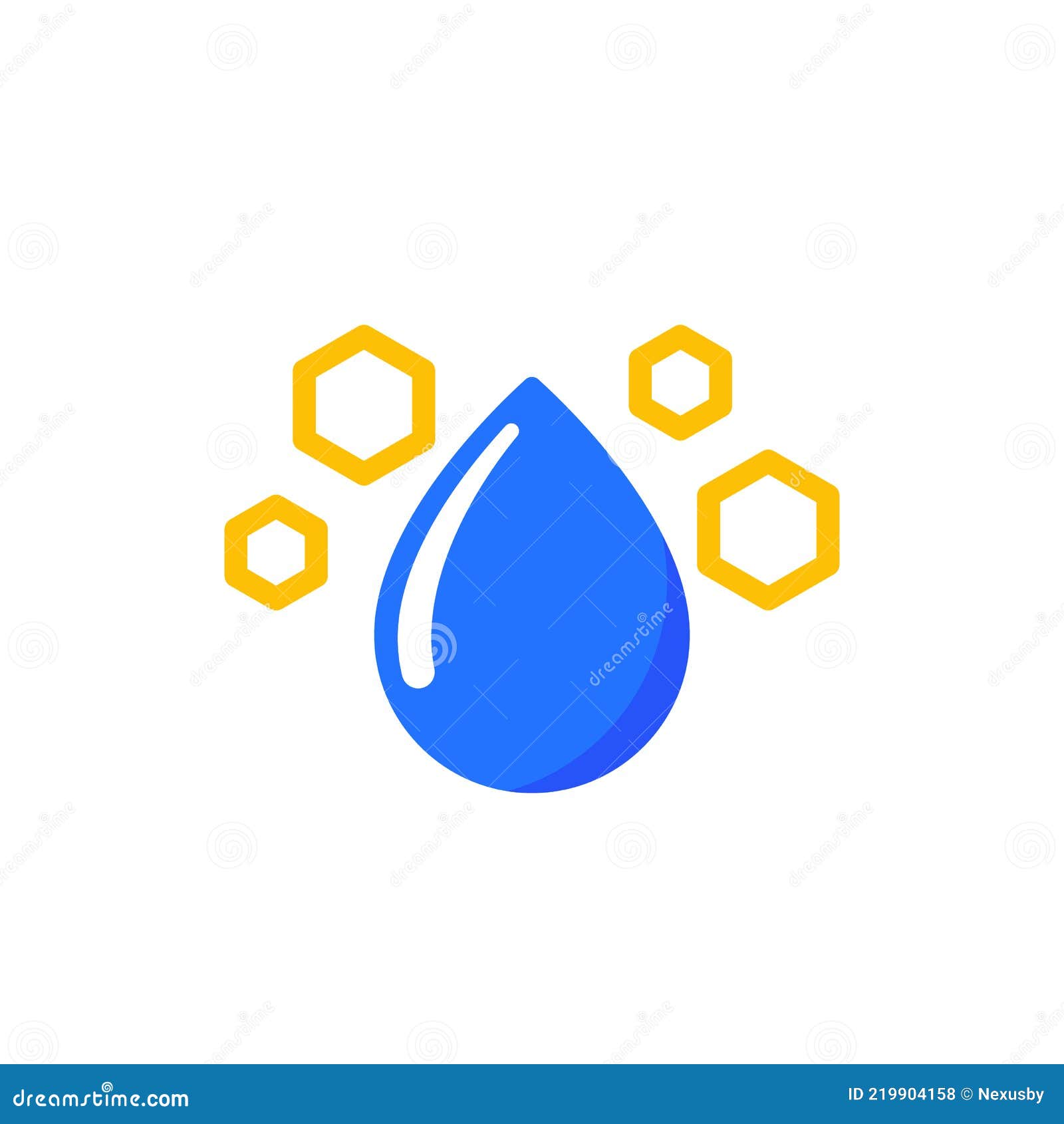 Drop with Nano Particles Icon on White, Vector Stock Vector ...