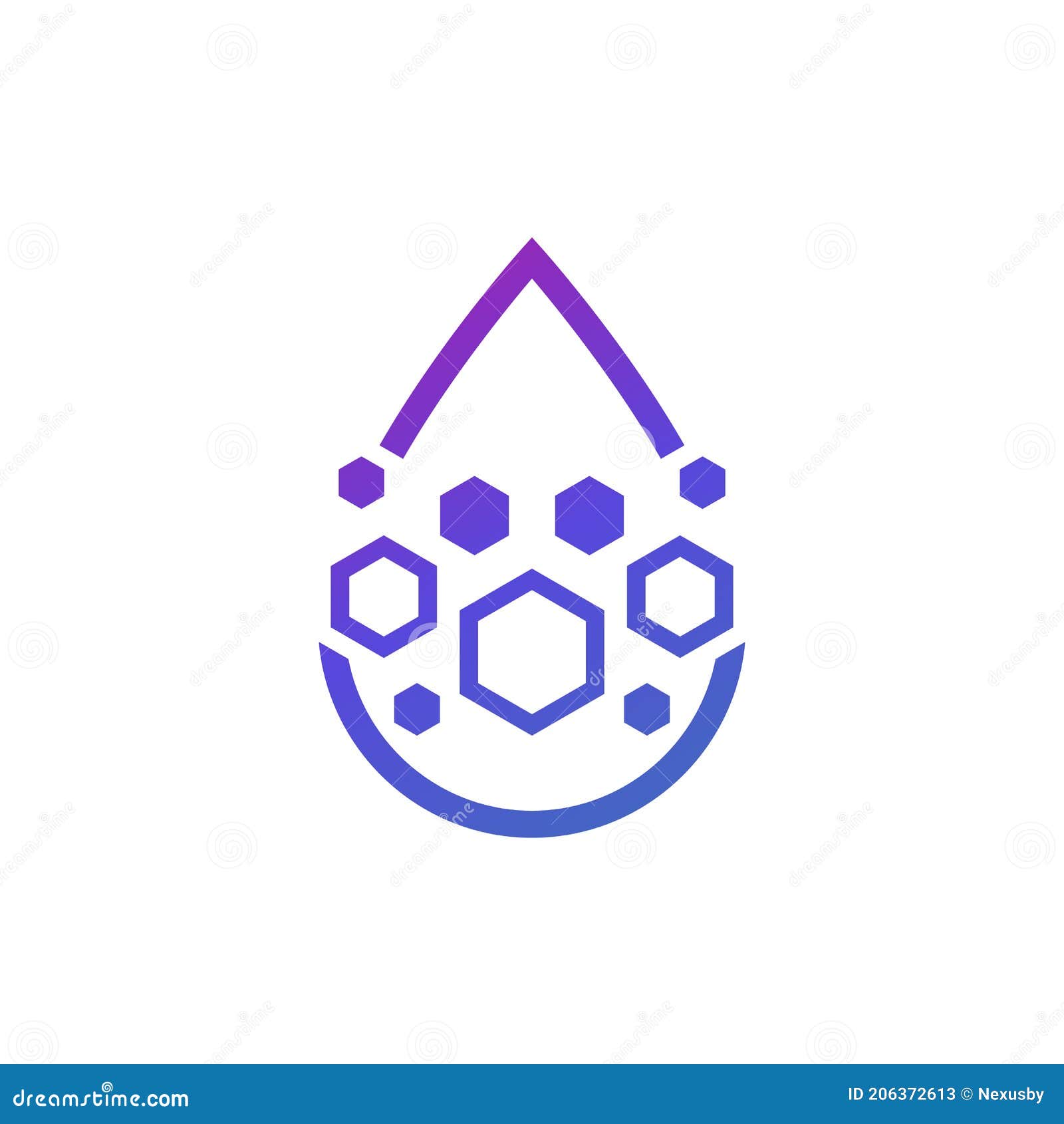 Drop with Nano Particles, Vector Icon, Logo Stock Illustration ...