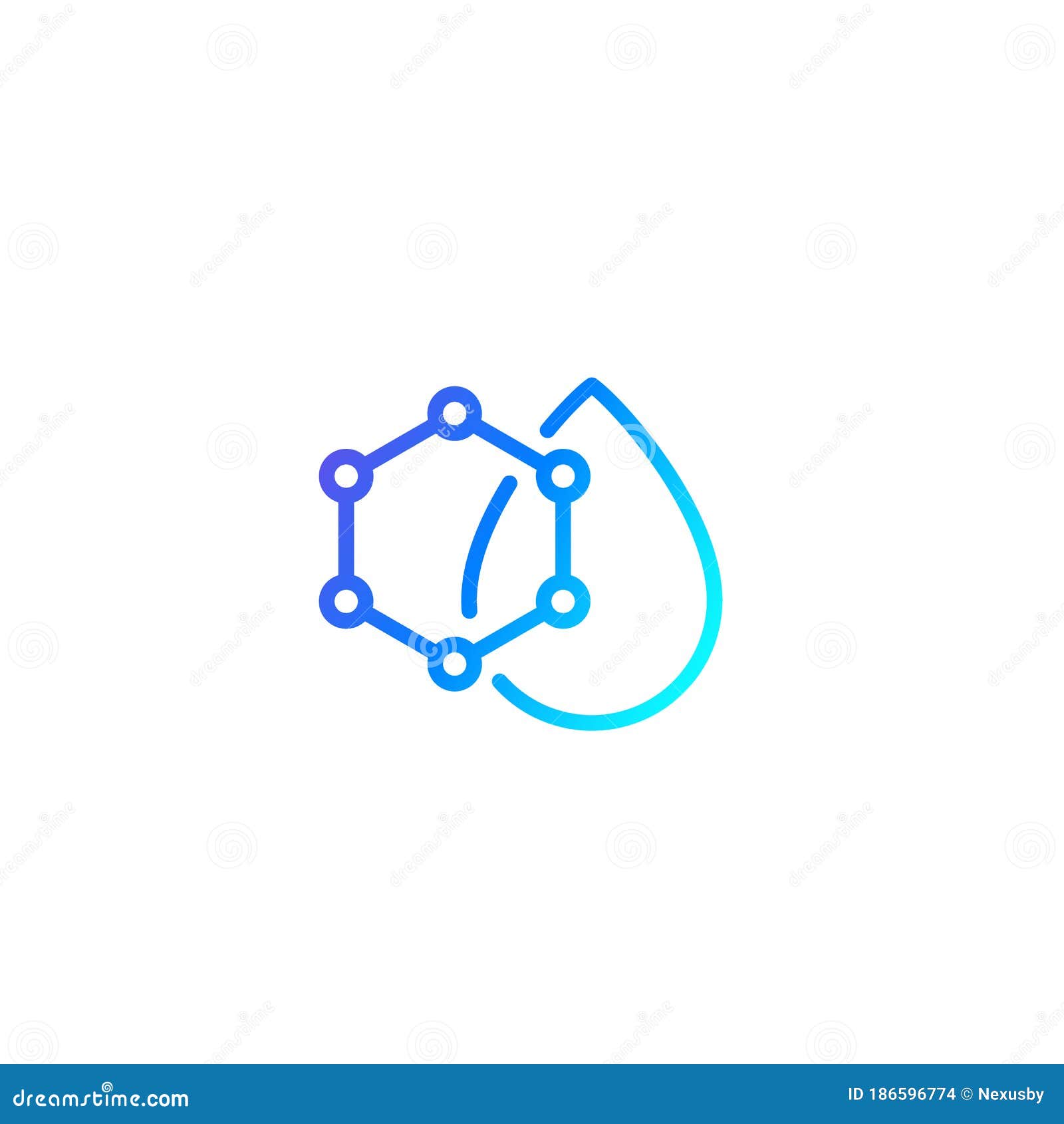 Drop with Nanoparticles Icon, Line Stock Vector - Illustration of ...
