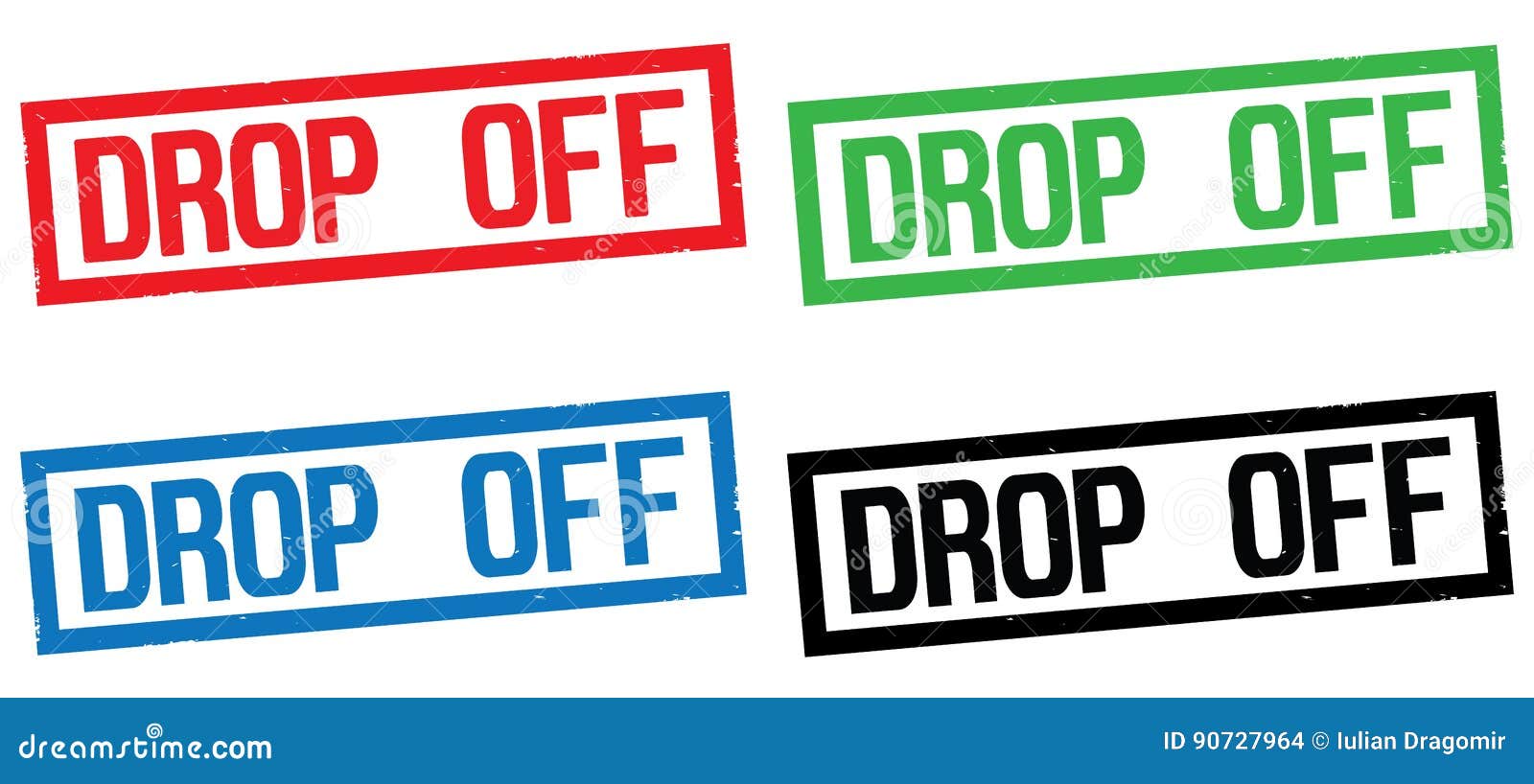 DROP OFF Text, on Rectangle Border Stamp Sign. Stock Illustration ...