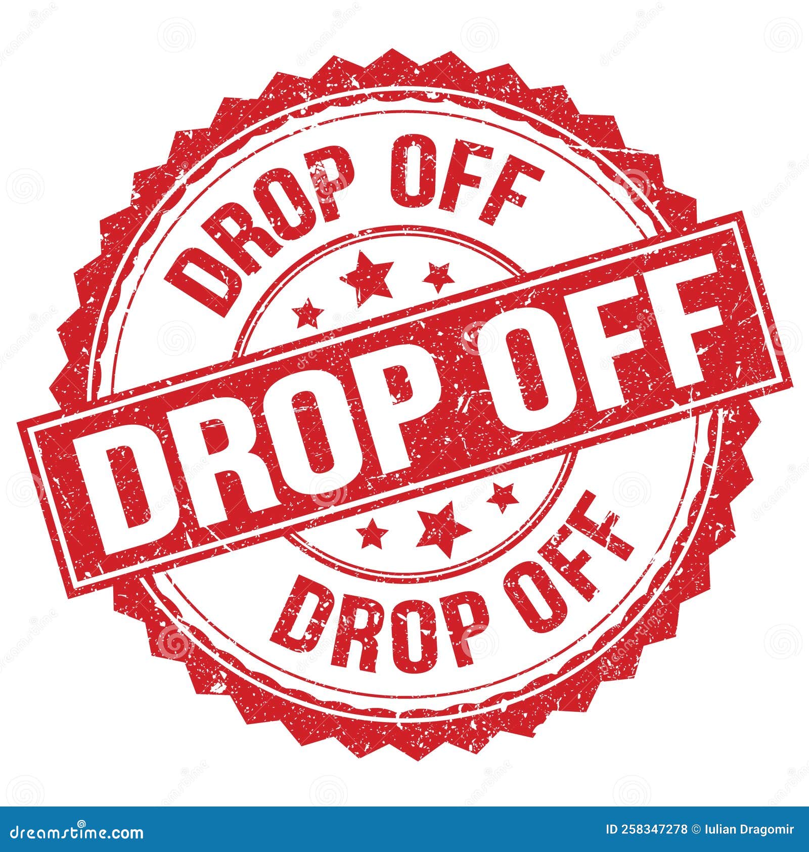 DROP OFF Text on Red Round Stamp Sign Stock Illustration - Illustration ...