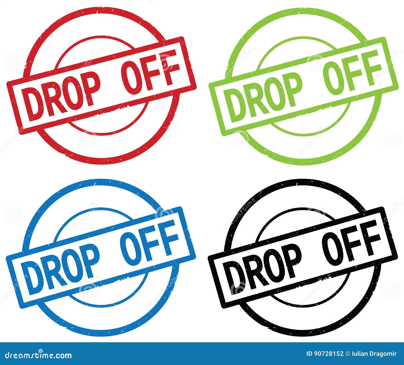 DROP OFF Text, on Round Simple Stamp Sign. Stock Illustration ...