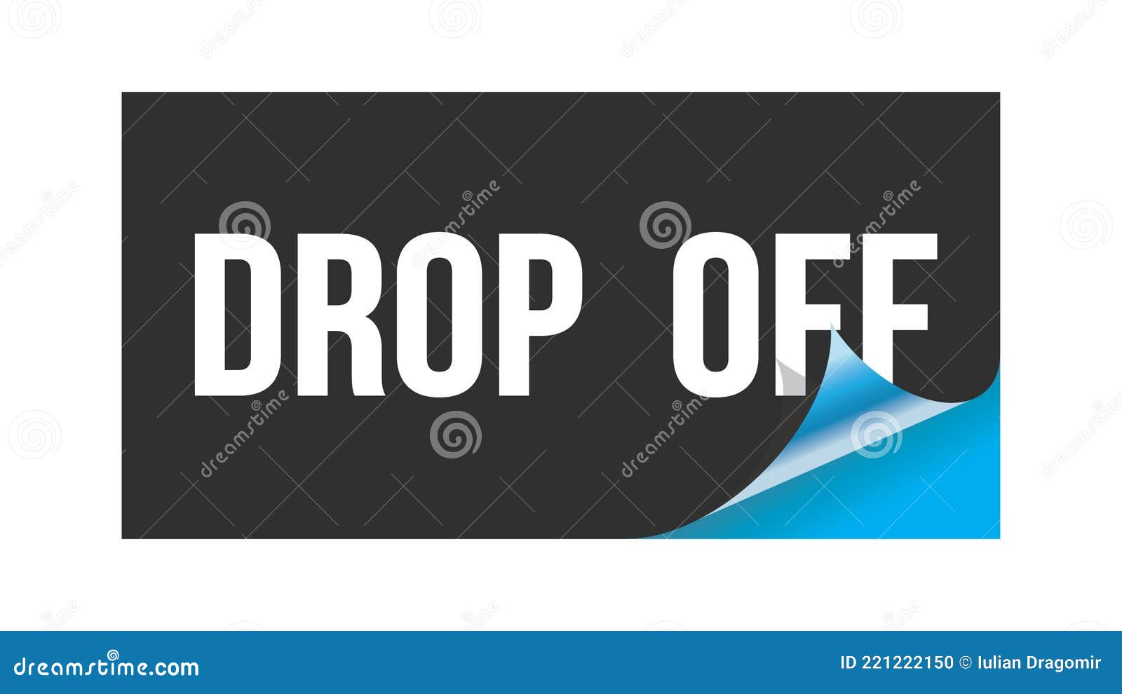 DROP OFF Text Written on Black Blue Sticker Stock Illustration ...
