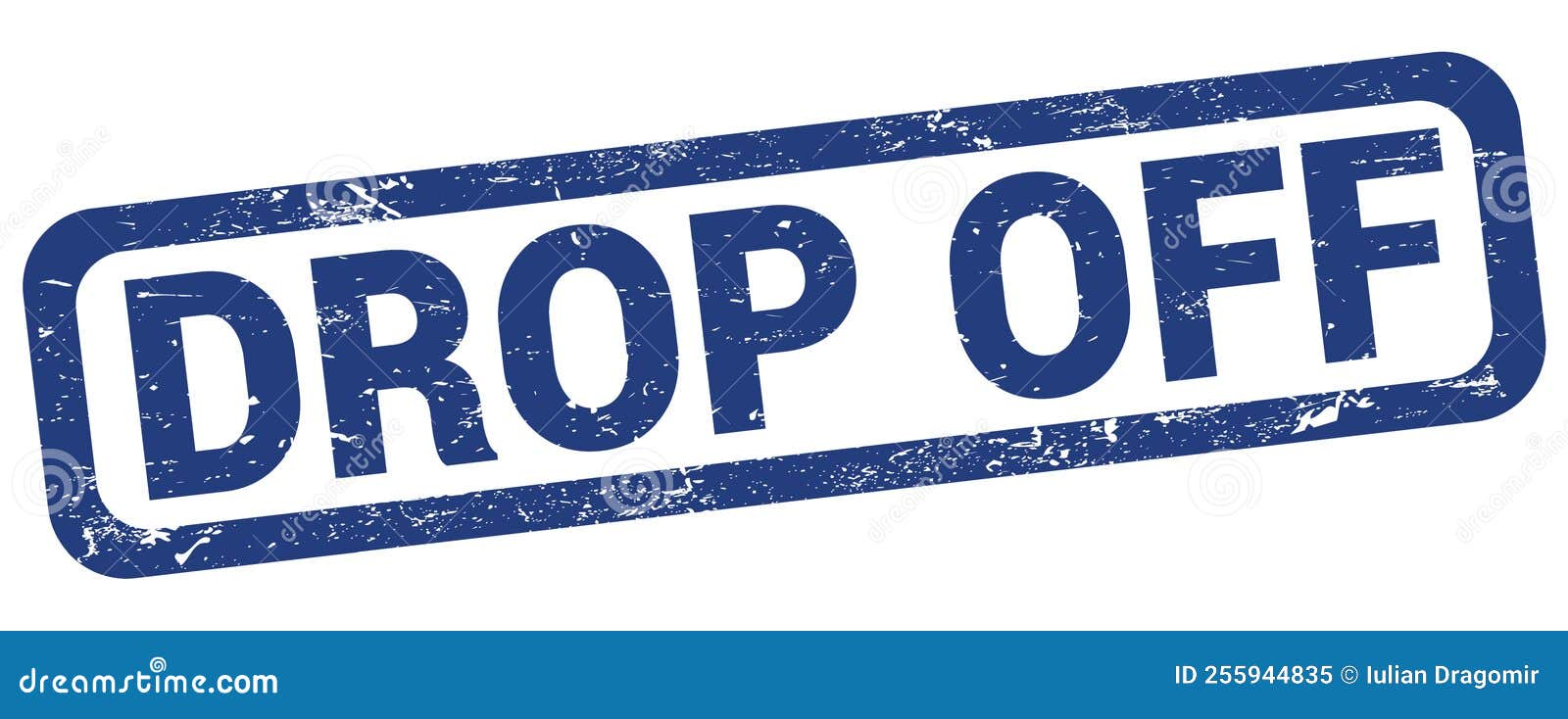 DROP OFF Text Written on Blue Rectangle Stamp Stock Illustration ...