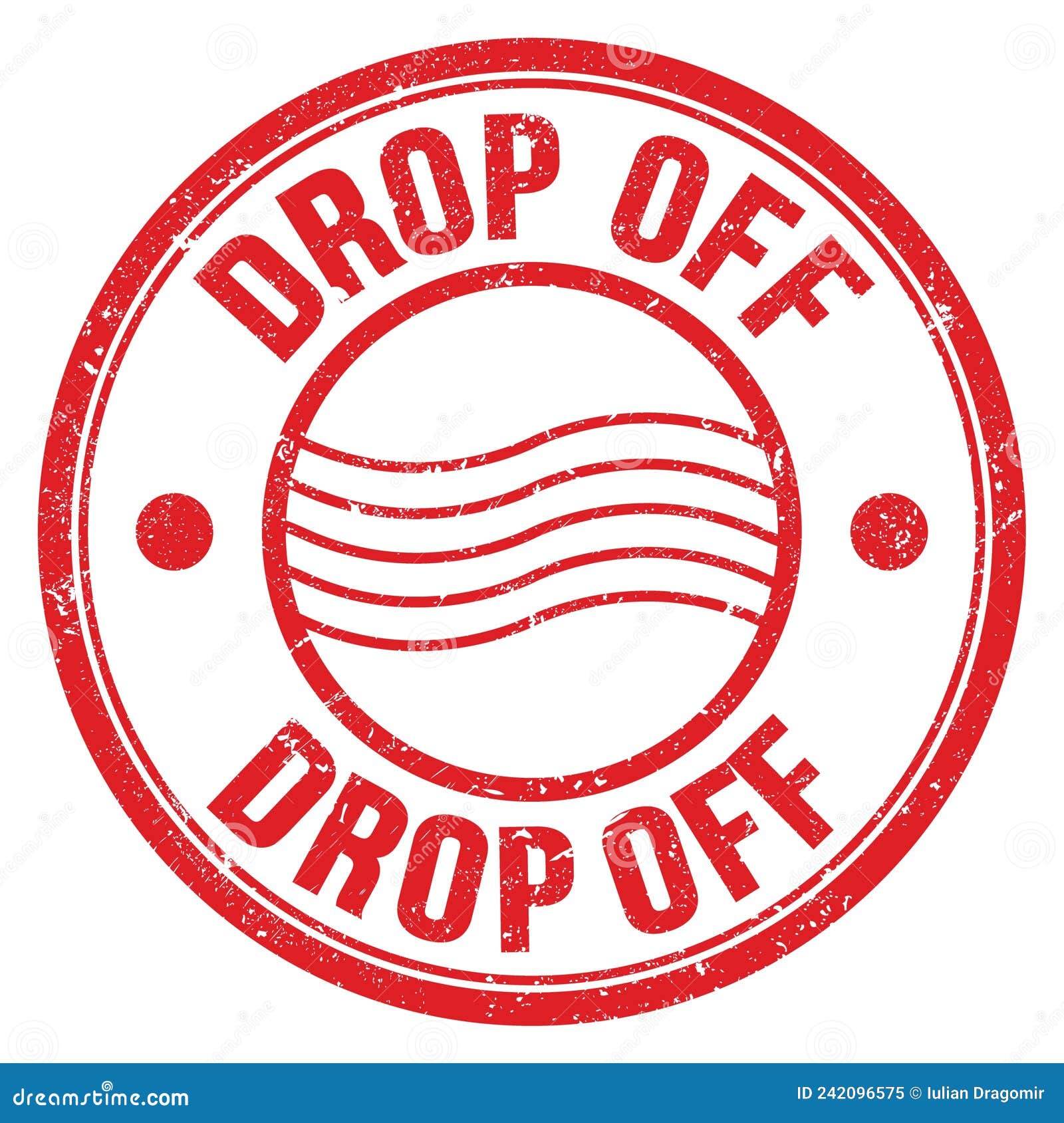 DROP OFF Text Written on Red Round Postal Stamp Sign Stock Illustration ...