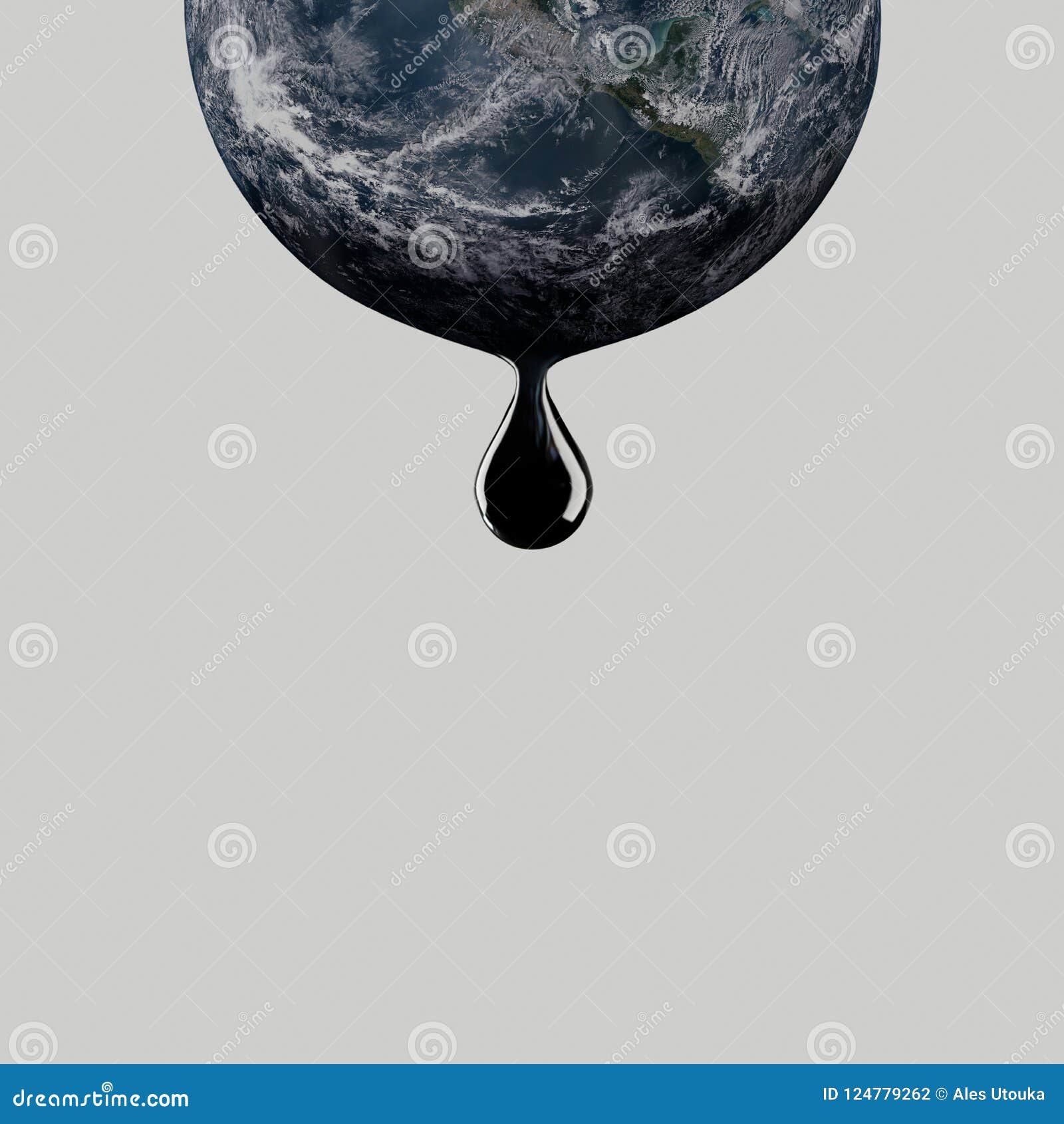 Drop of Oil Drips from the Planet Earth. Oil Production. Stock ...