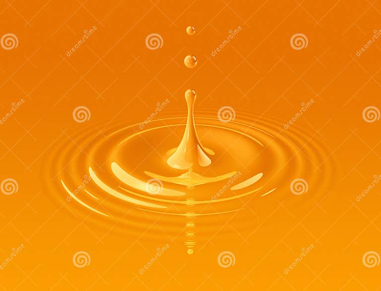Drop of Orange Juice and Ripple Stock Illustration - Illustration of ...