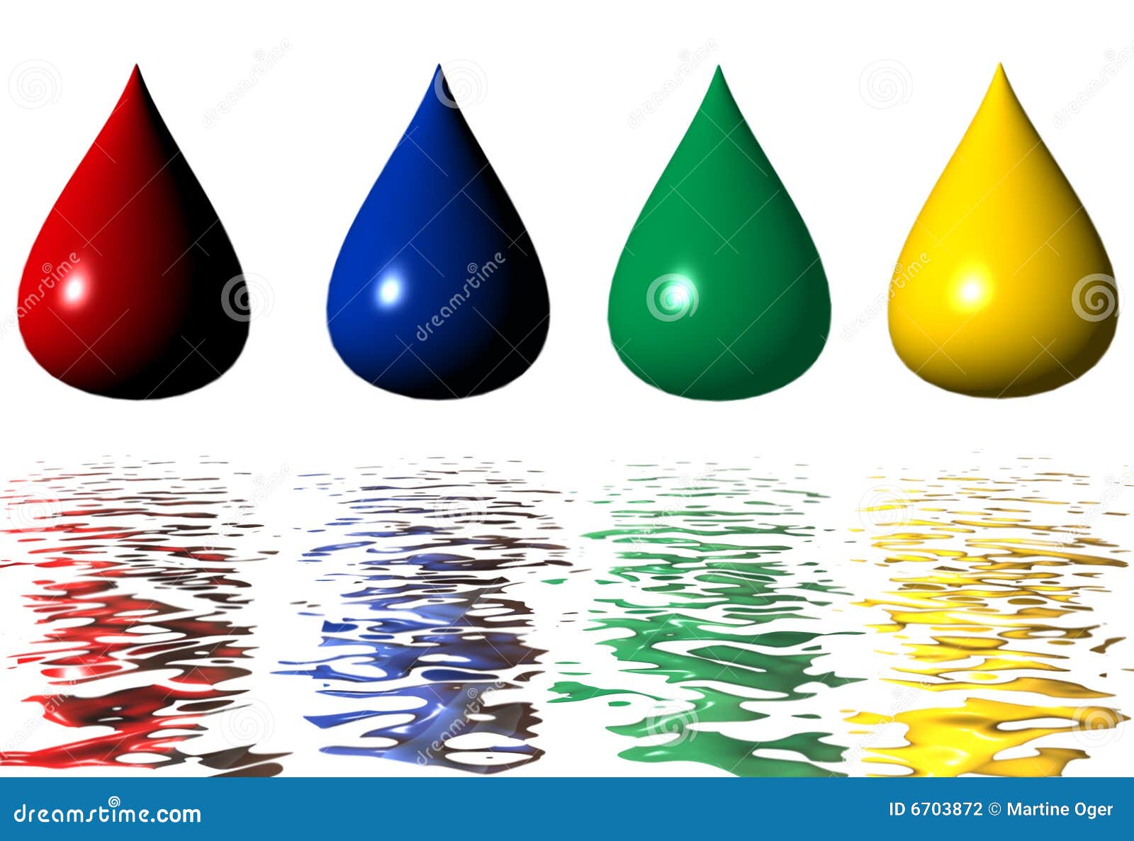 Drop of Paint with Reflection. Stock Illustration - Illustration of ...