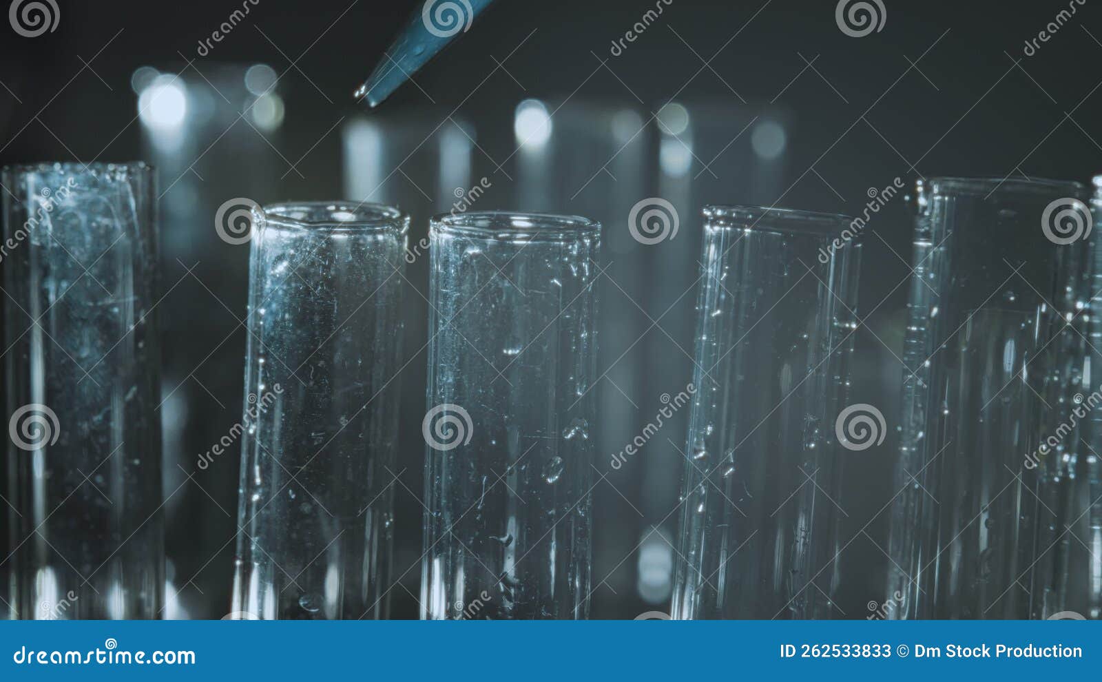 Drop Dripping into Laboratory Test Tubes. Stock Video - Video of drop ...