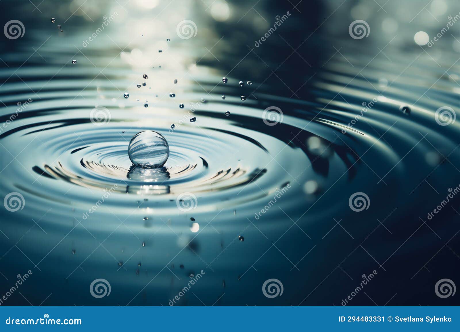 A Drop of Rain Falling on a Smooth Water Surface Stock Illustration ...