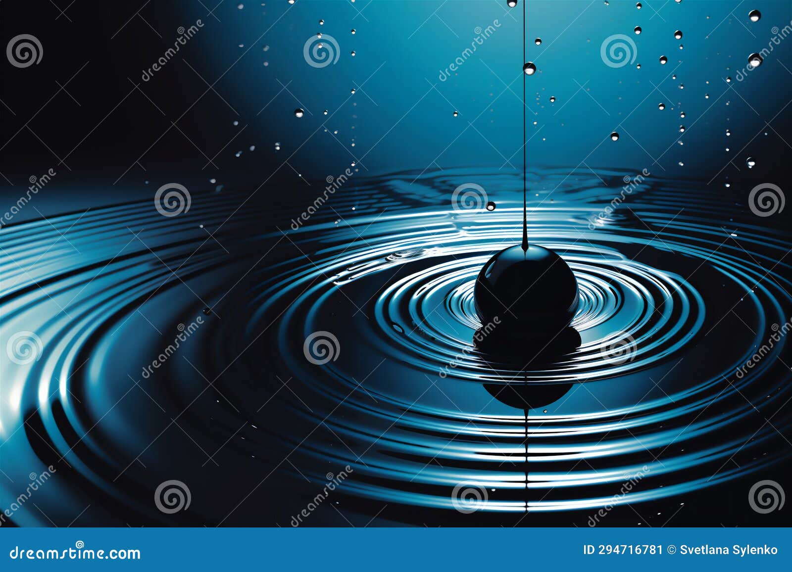A Drop of Rain Falling on a Smooth Water Surface Stock Image - Image of ...