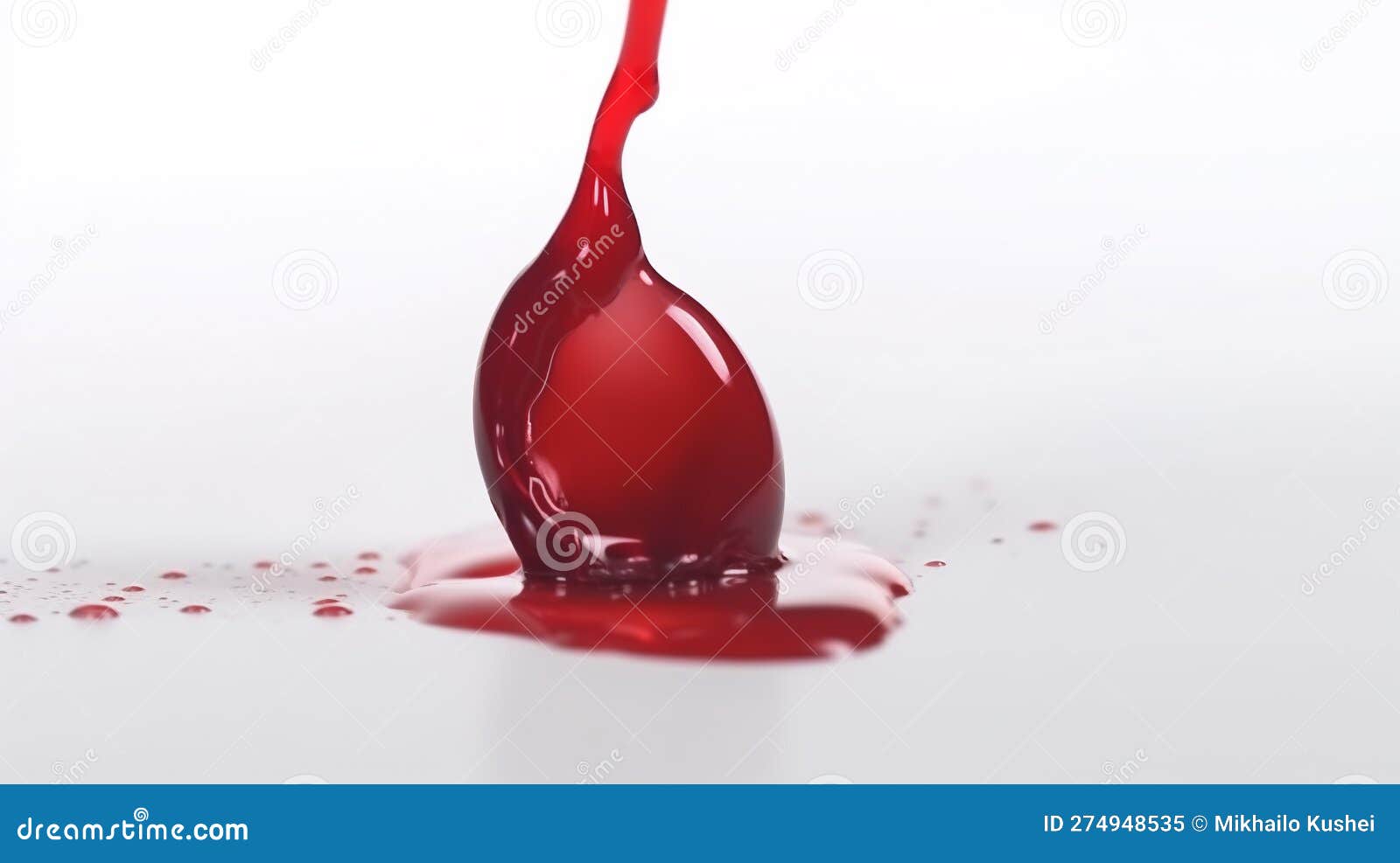 A Drop of Red Substance Fell on a White Surface Stock Illustration ...