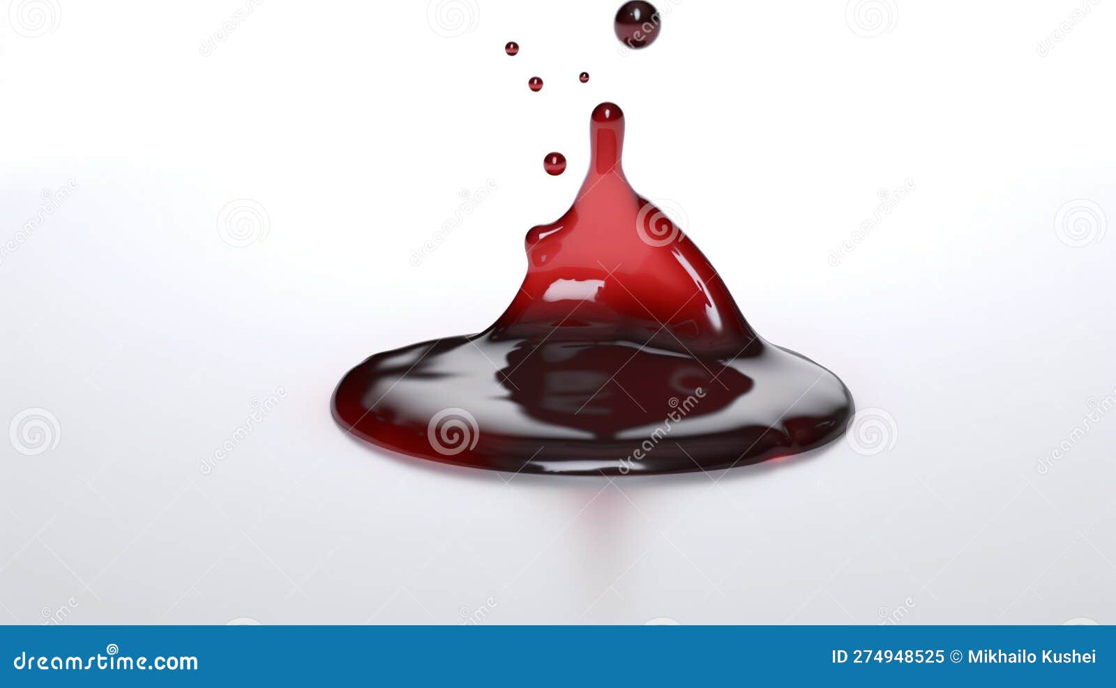 A Drop of Red Substance Fell on a White Surface Stock Illustration ...