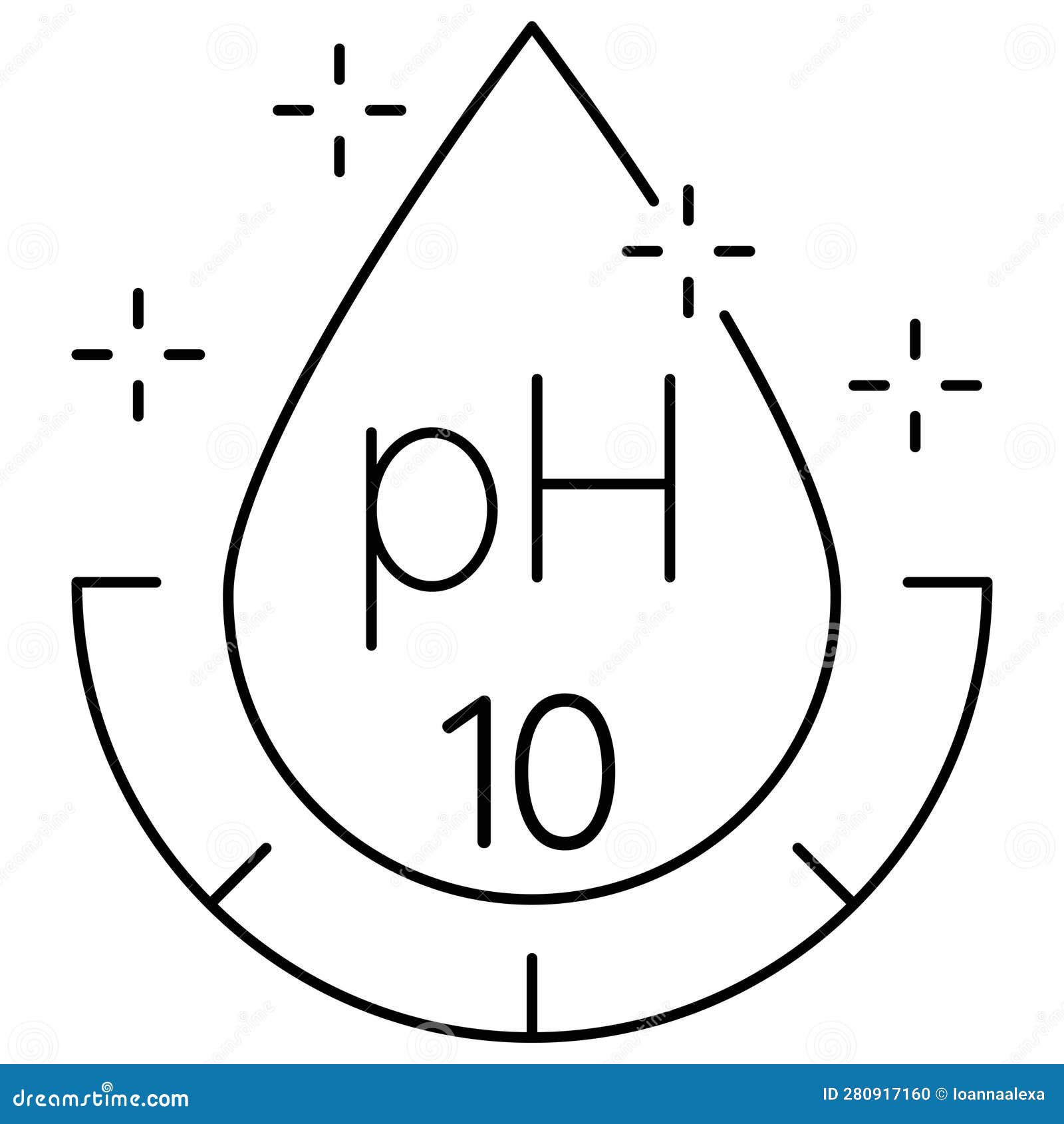 PH 5.5 Fluid Acidity Icon For Measuring Water Quality. Simple Vector ...