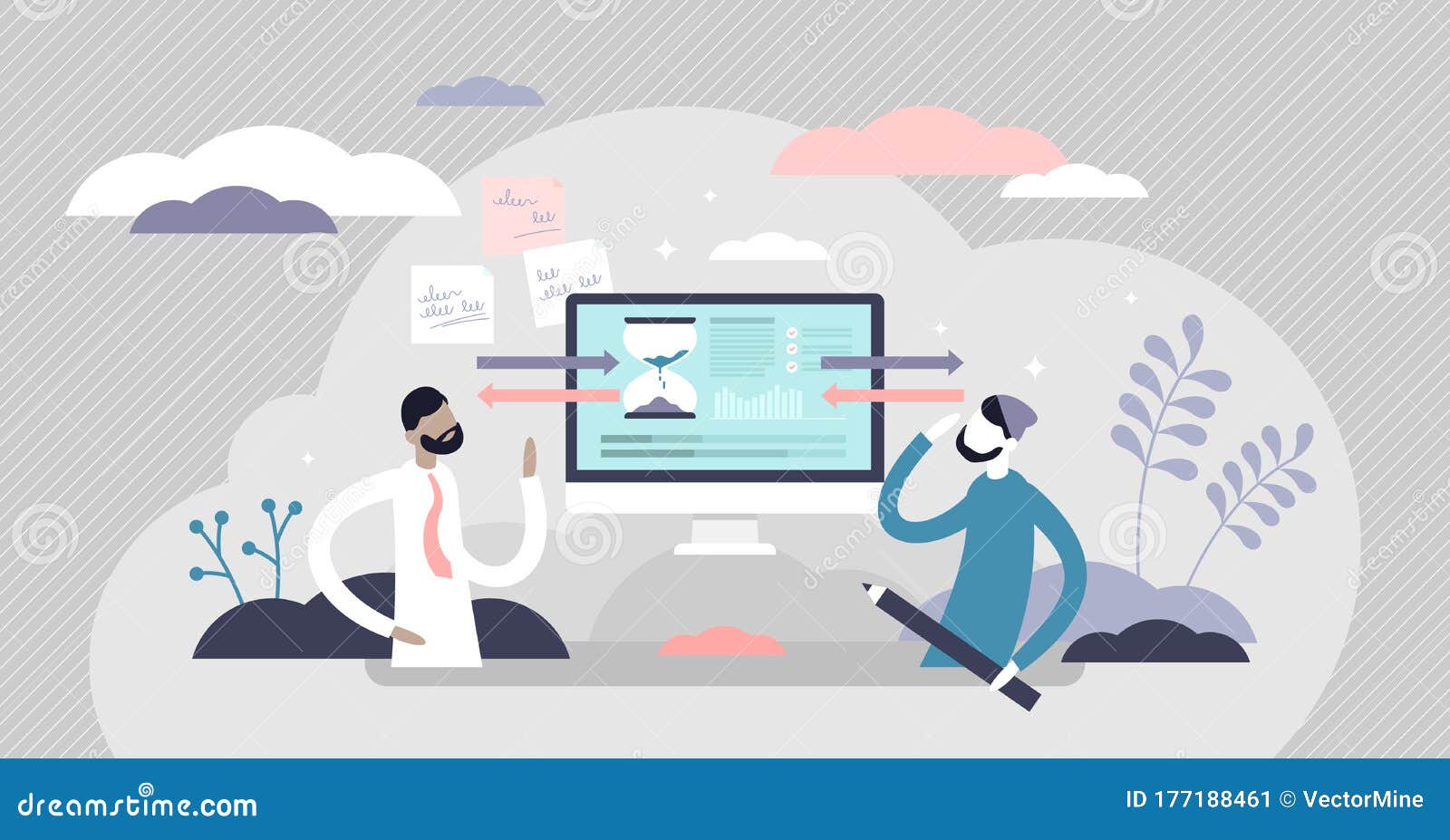 Drop Servicing Vector Illustration. Online Service Flat Tiny Persons ...