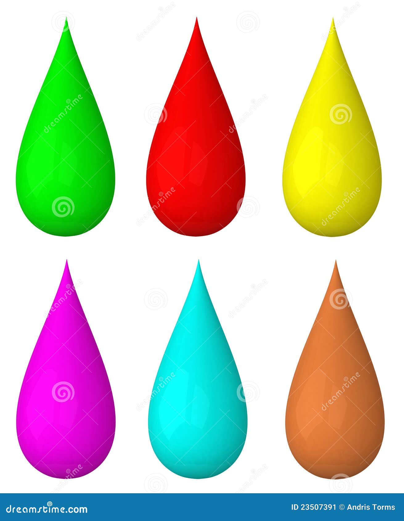 Drop set 3d stock illustration. Illustration of paint - 23507391