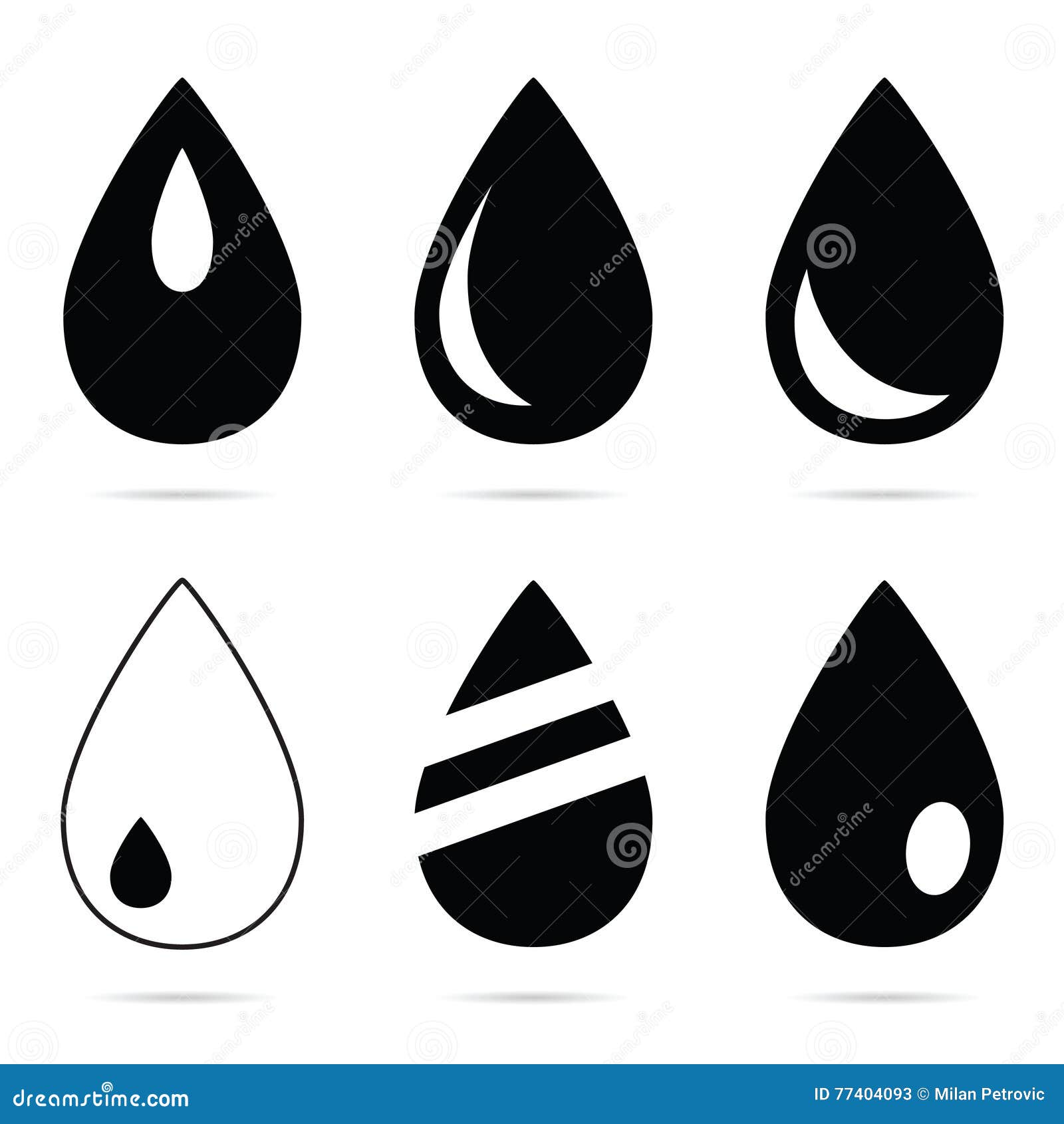 Drop Set in Black and White Color Illustration Stock Vector ...