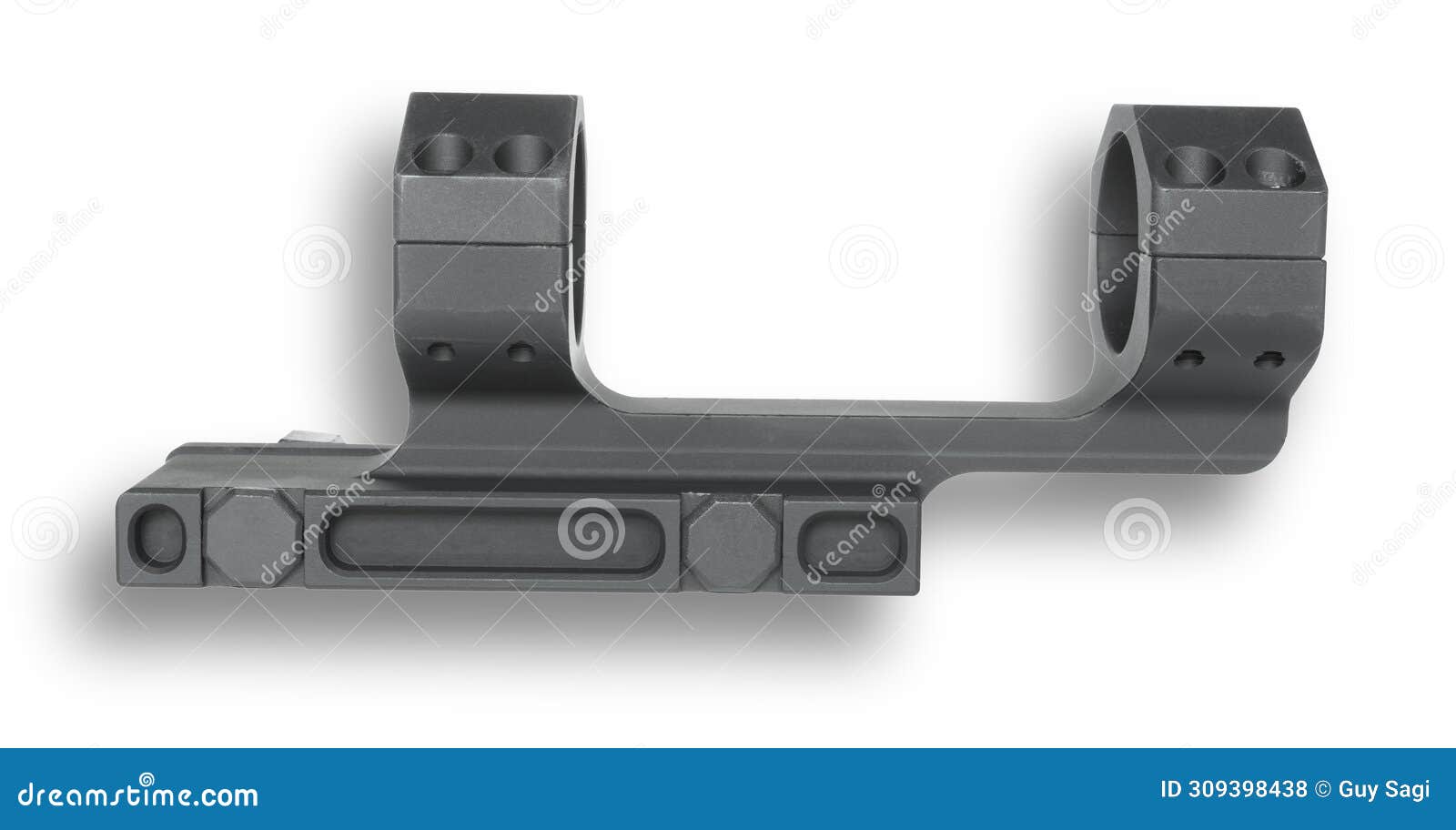 Drop Shadow Behind a Rifle Optics Mount that is 20 MOA Stock Photo ...