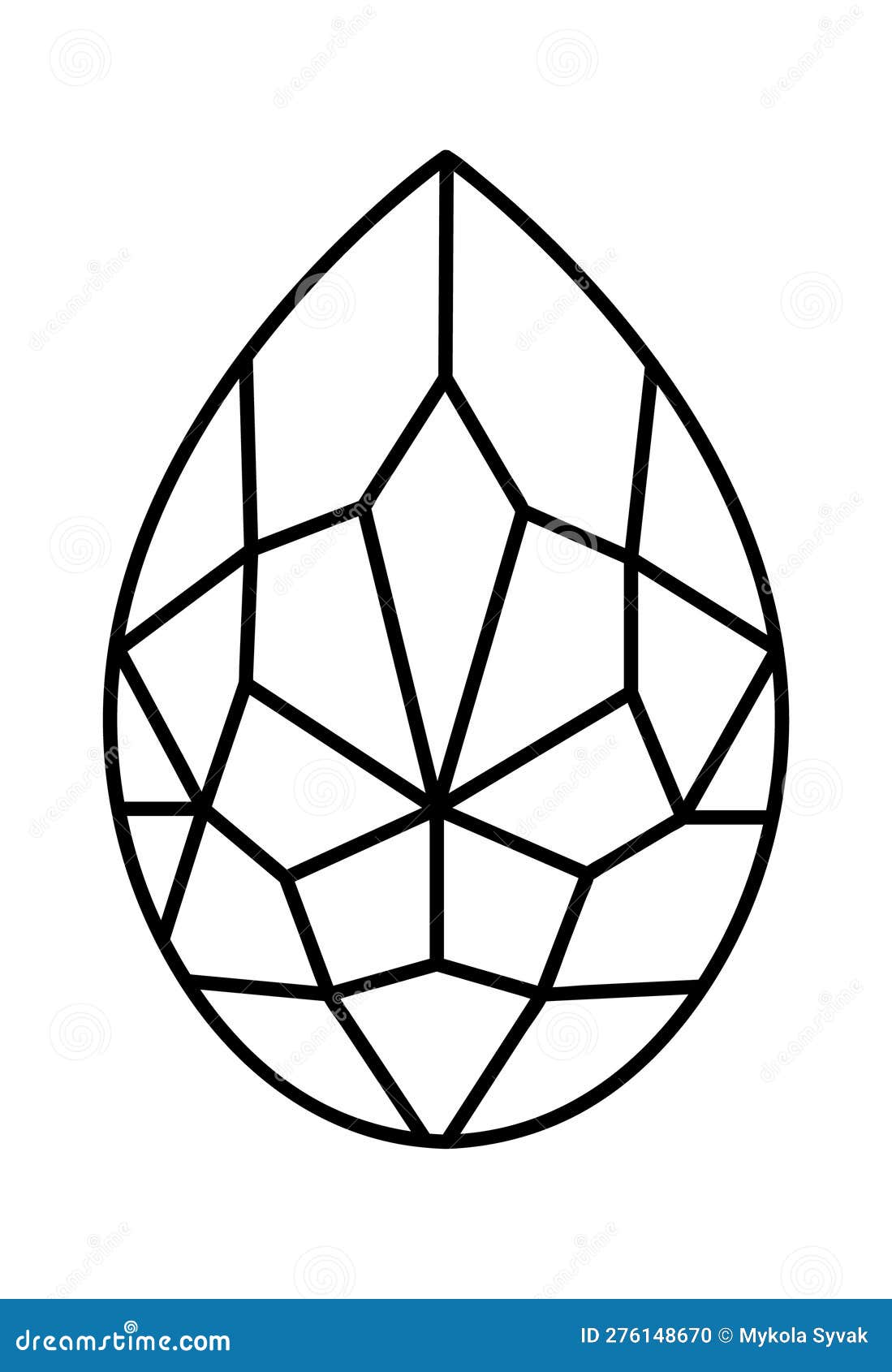 Drop Shape Diamond stock vector. Illustration of drop - 276148670