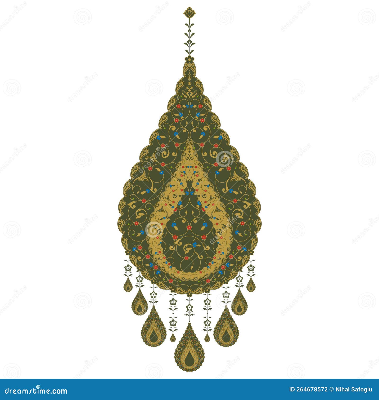 Drop-shaped Illumination Pattern Inspired by Ottoman Calligraphy Stock ...